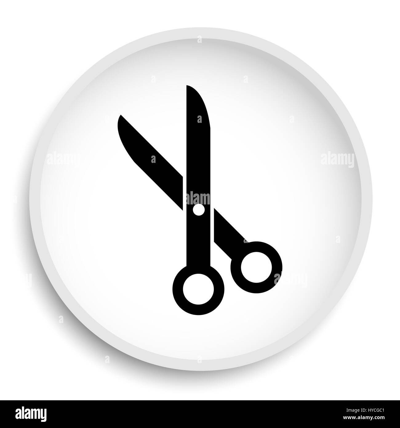 Cut icon. Cut website button on white background Stock Photo - Alamy