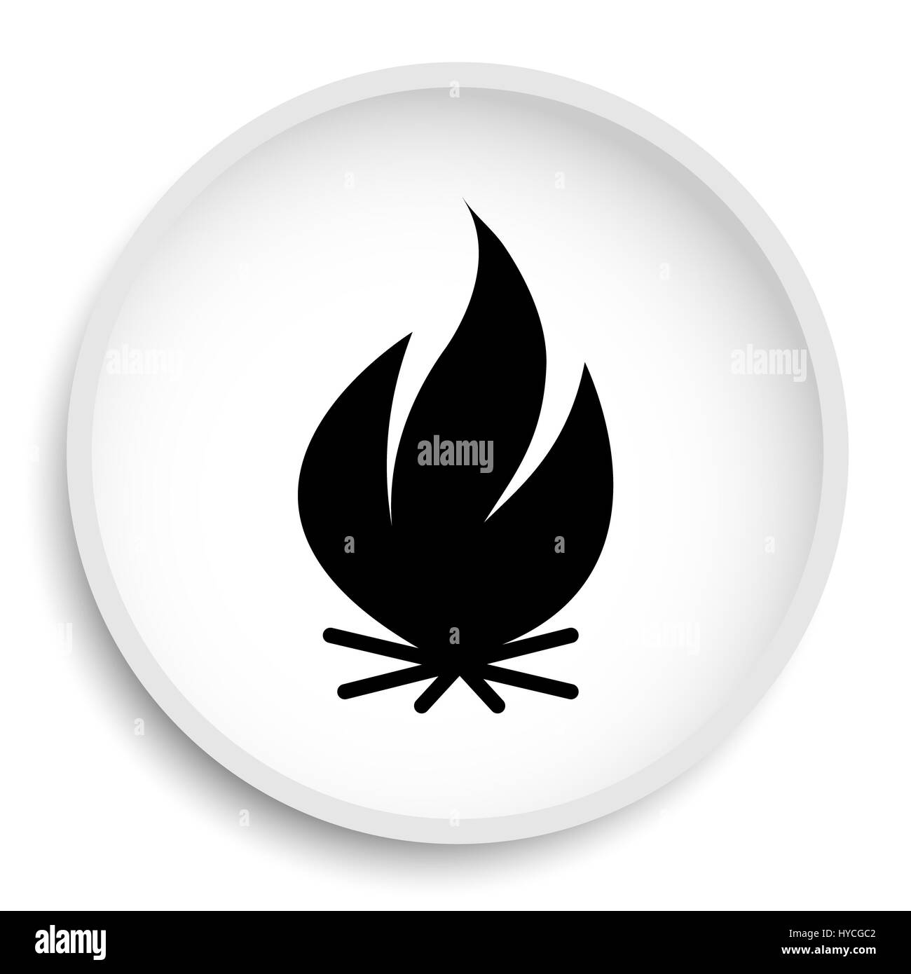 Fire icon. Fire website button on white background Stock Photo - Alamy