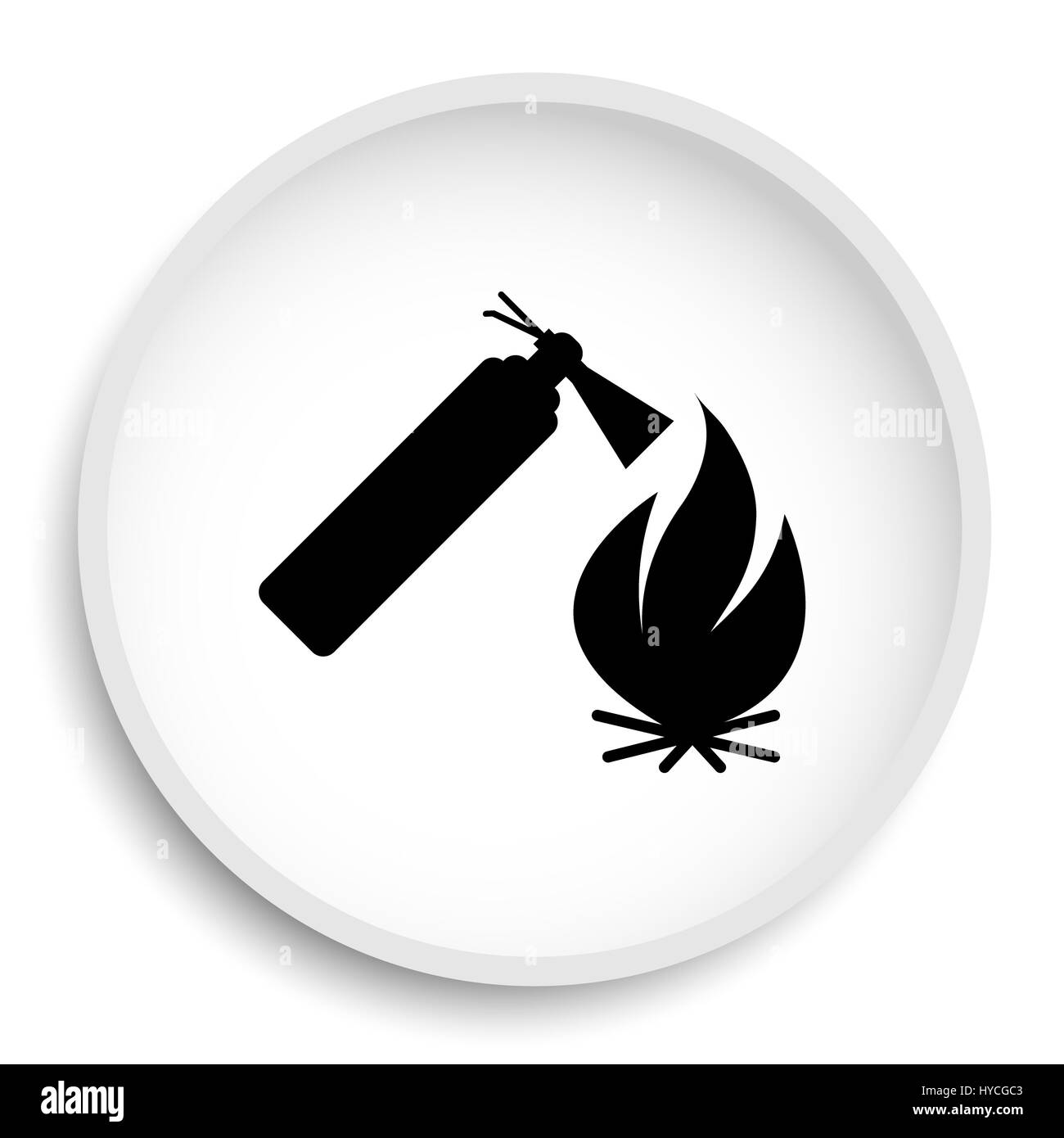 Fire icon. Fire website button on white background Stock Photo - Alamy
