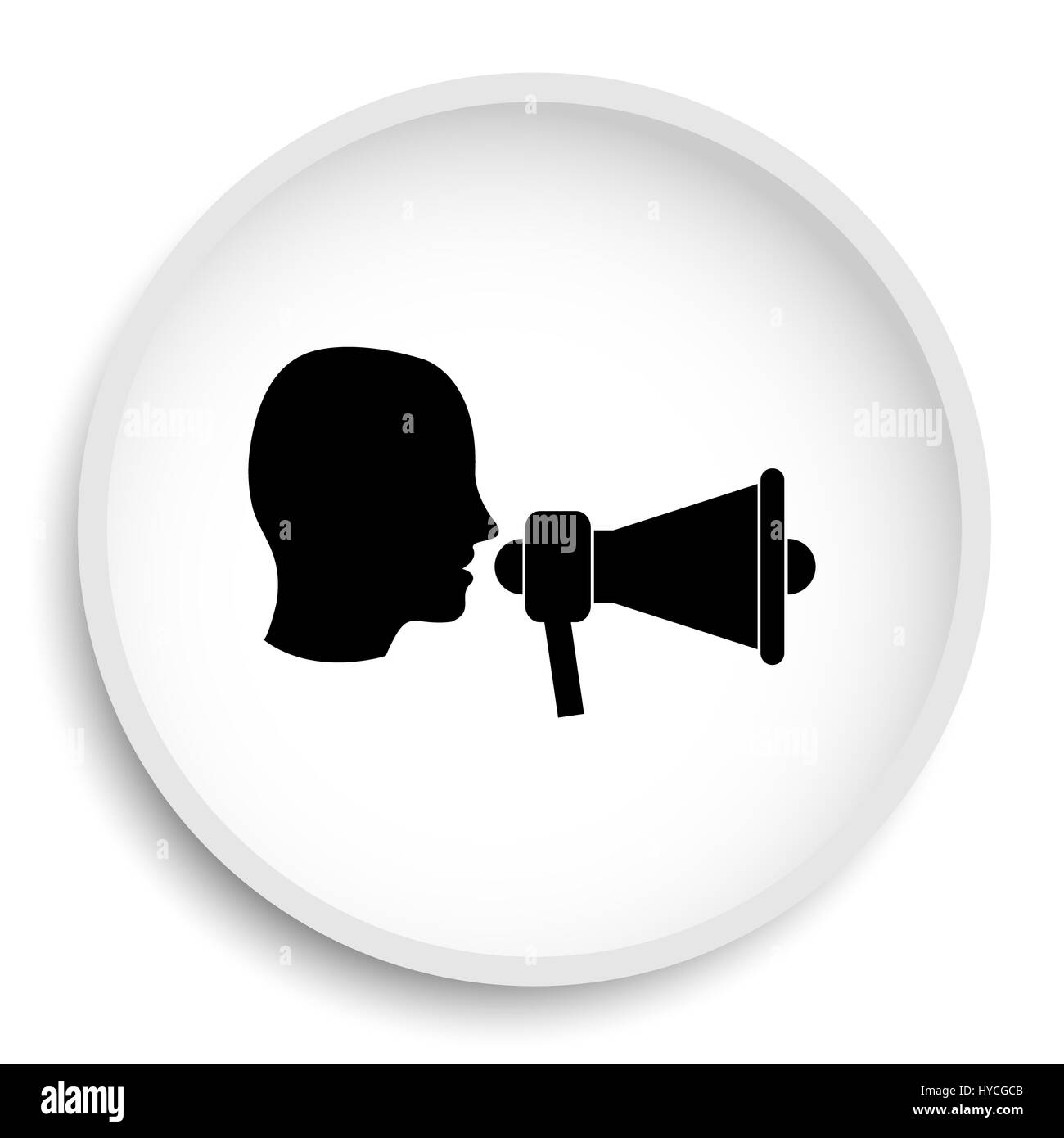 Megaphone icon. Megaphone website button on white background Stock ...