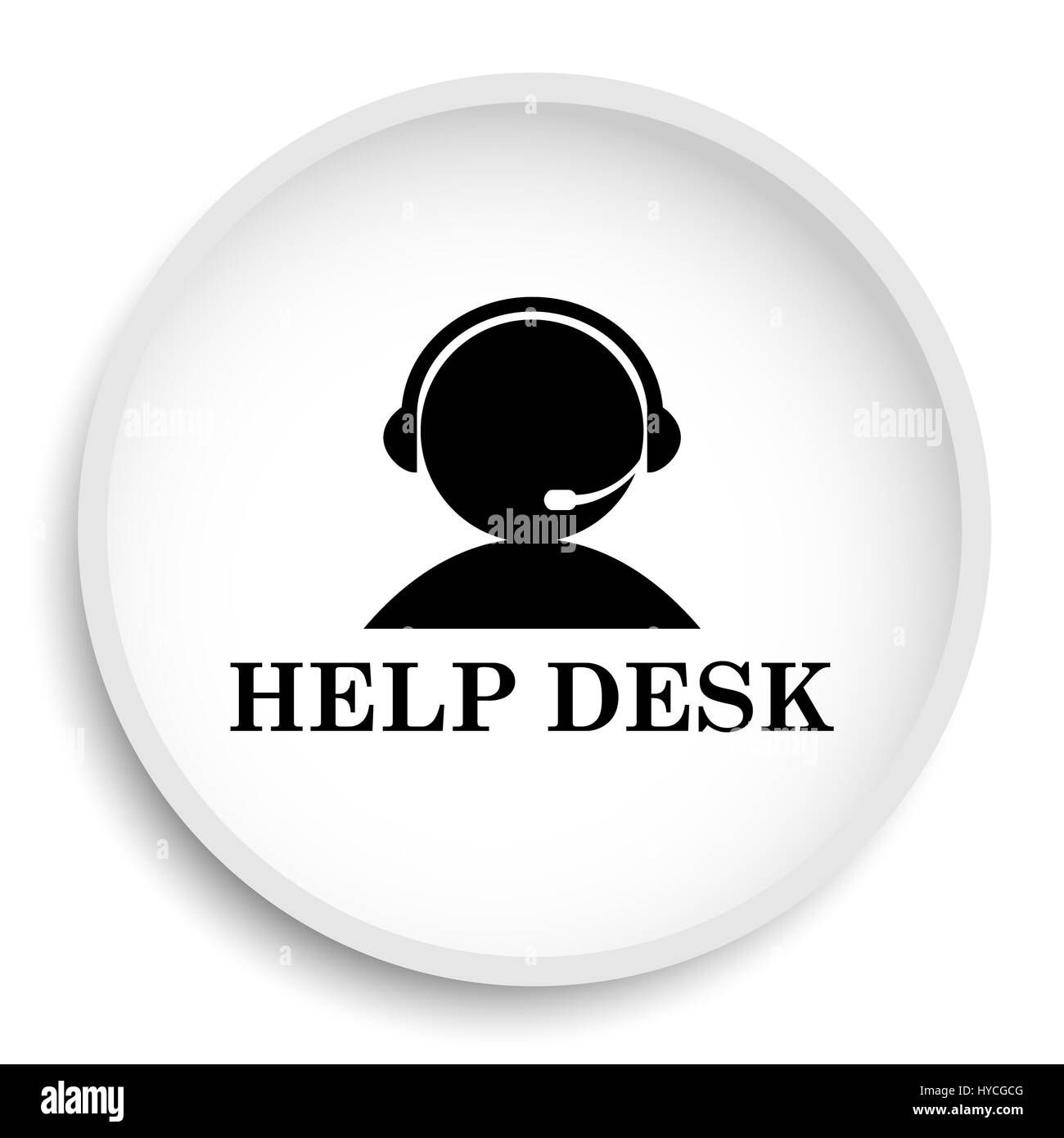 Helpdesk icon. Helpdesk website button on white background Stock Photo ...