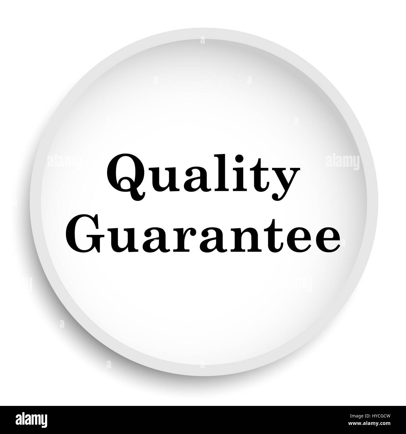 Quality guarantee icon. Quality guarantee website button on white ...