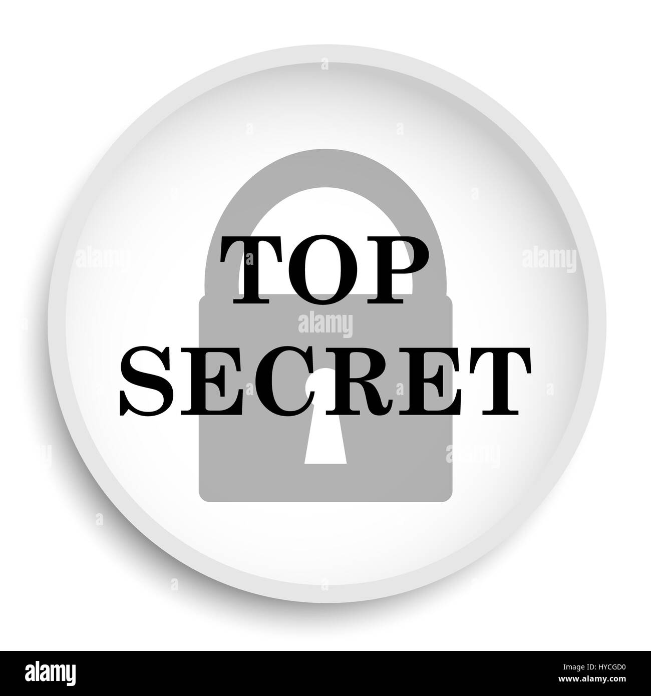 Top secret icon. Top secret website button on white background Stock ...