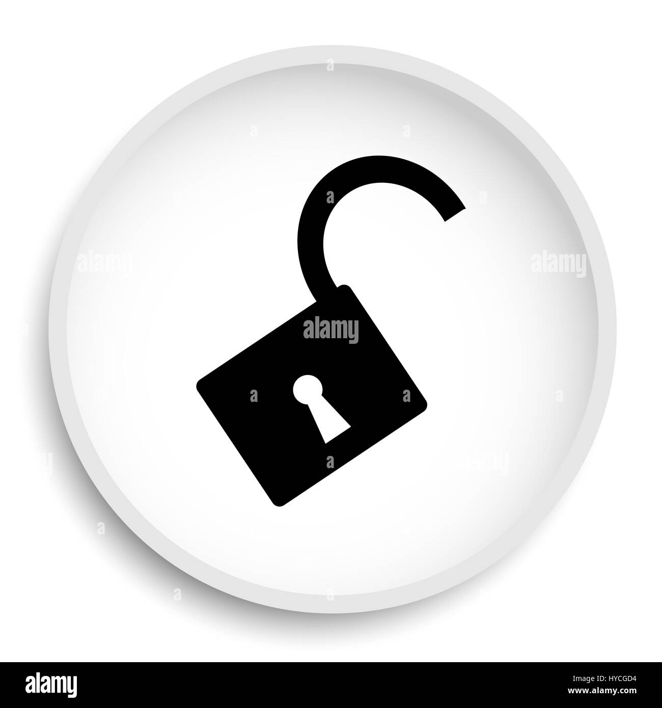 Open lock icon. Open lock website button on white background Stock ...