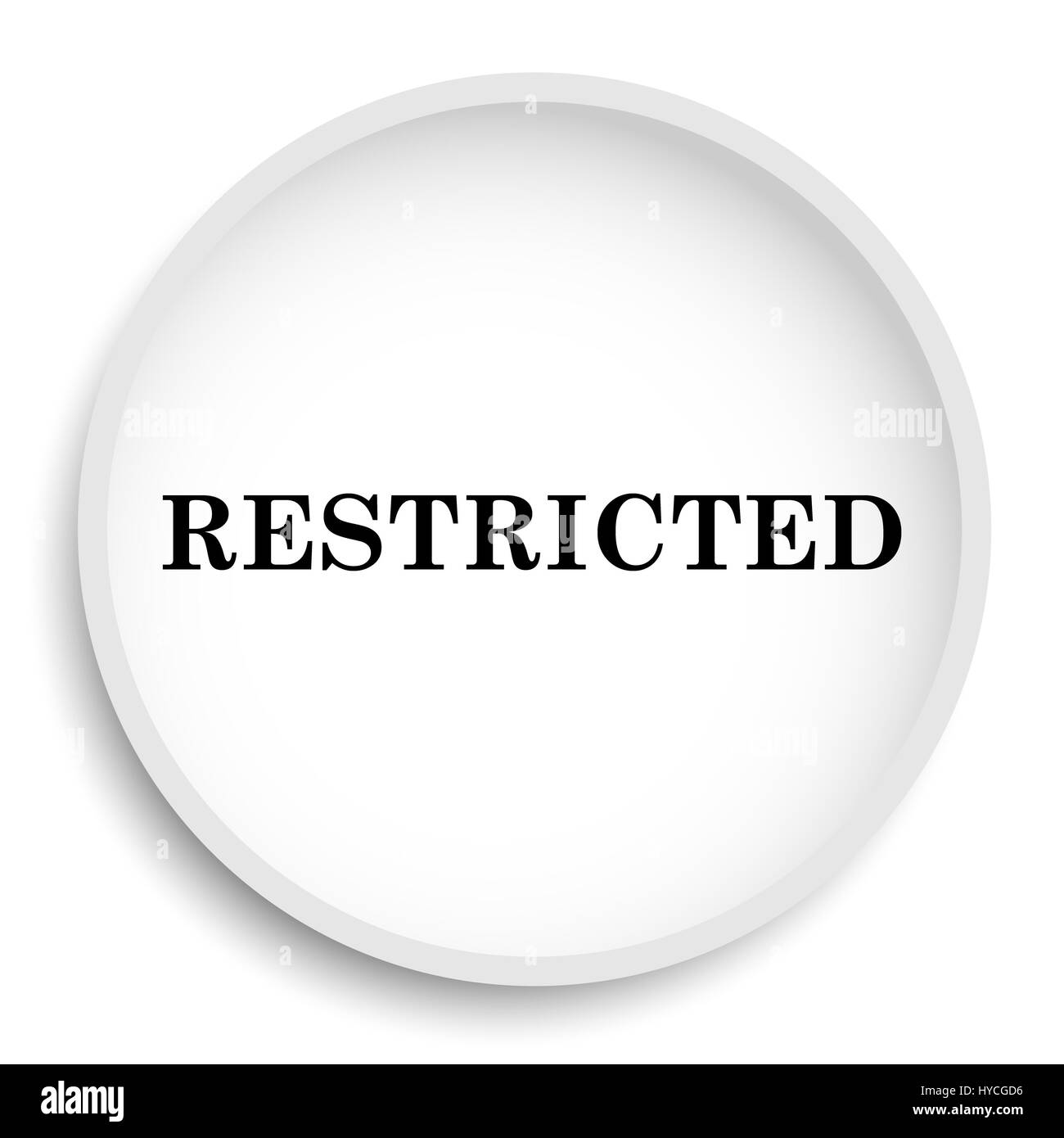 Restricted icon. Restricted website button on white background Stock ...