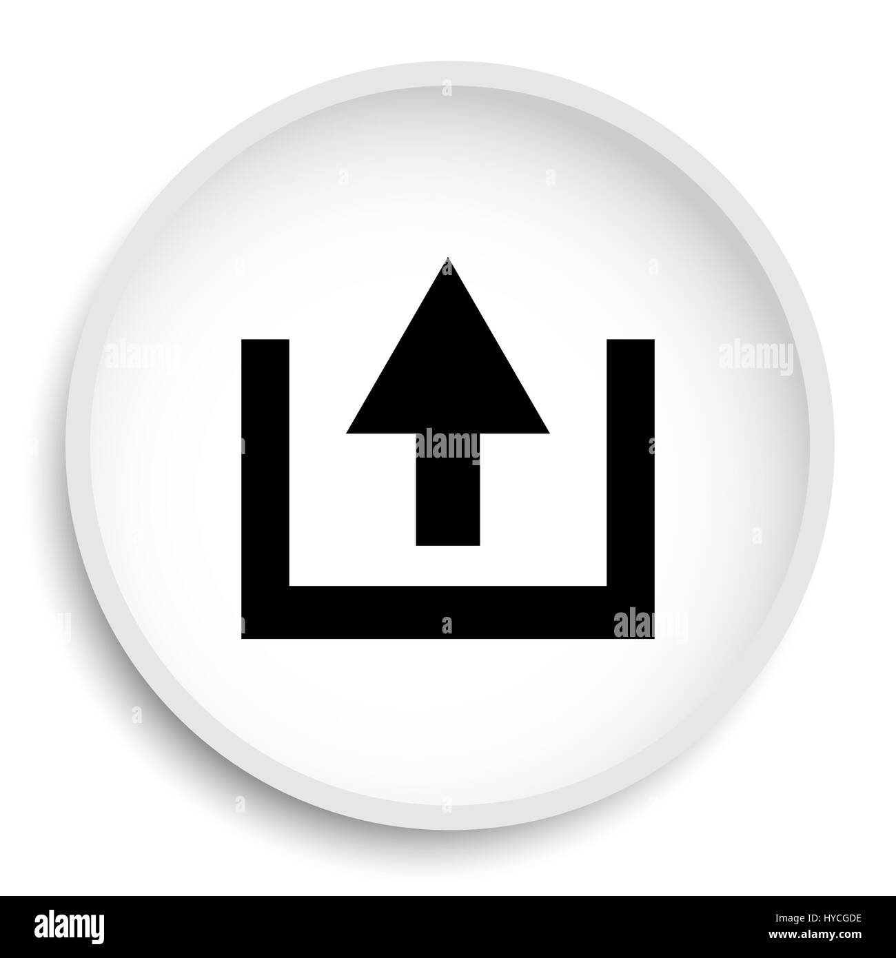 Upload icon. Upload website button on white background Stock Photo - Alamy