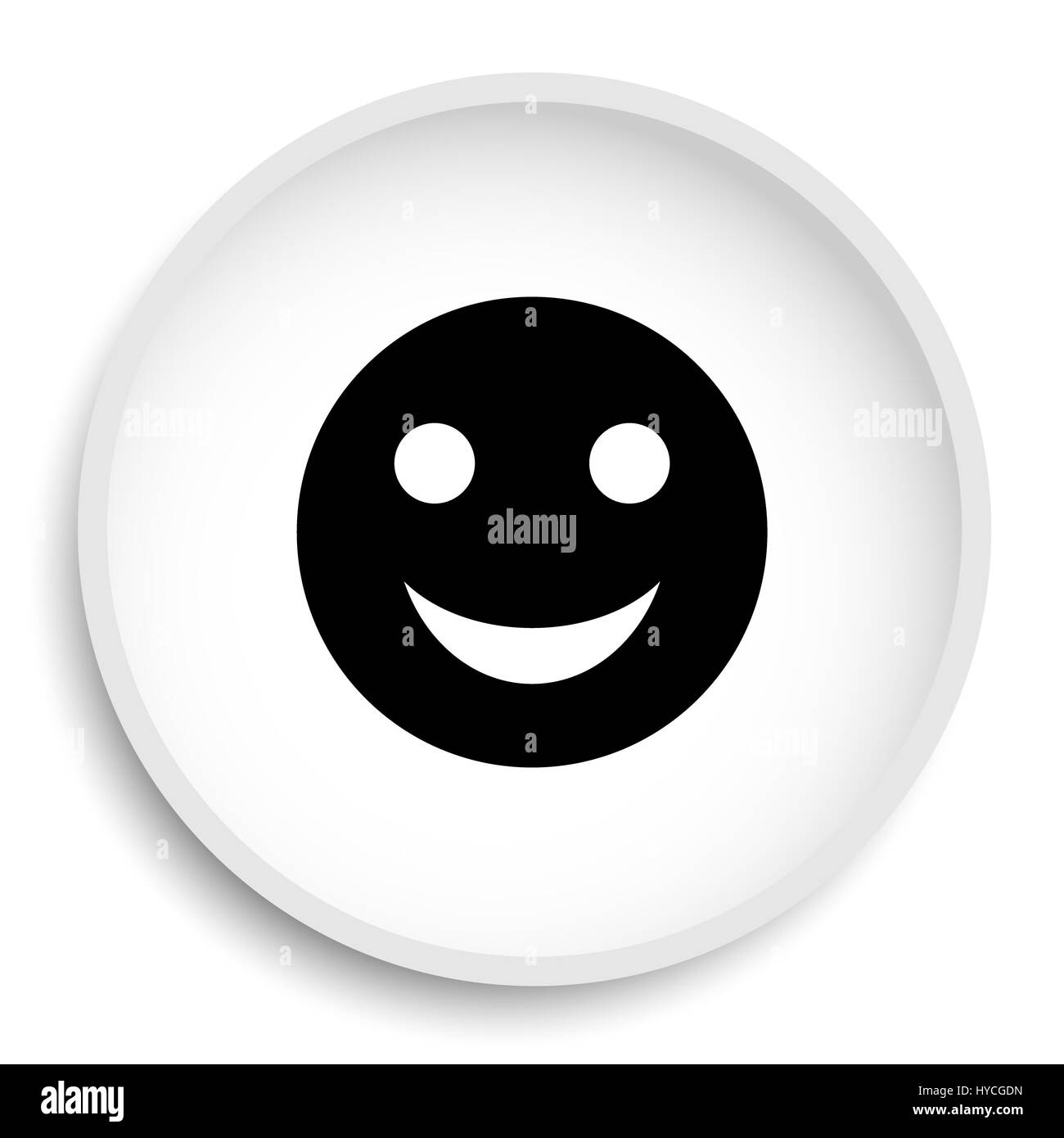 Smiley icon. Smiley website button on white background Stock Photo - Alamy