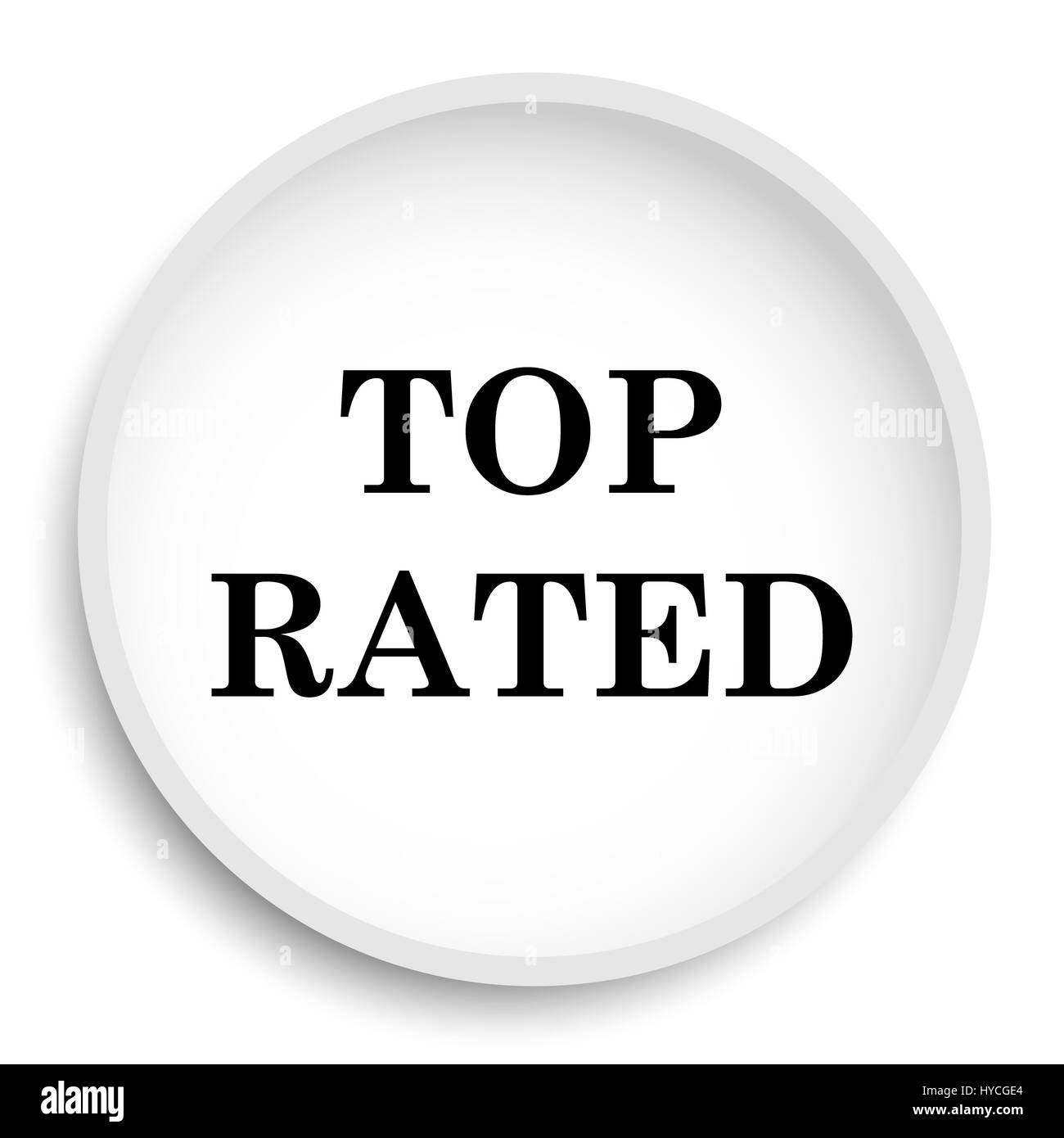 Top rated icon. Top rated website button on white background Stock ...
