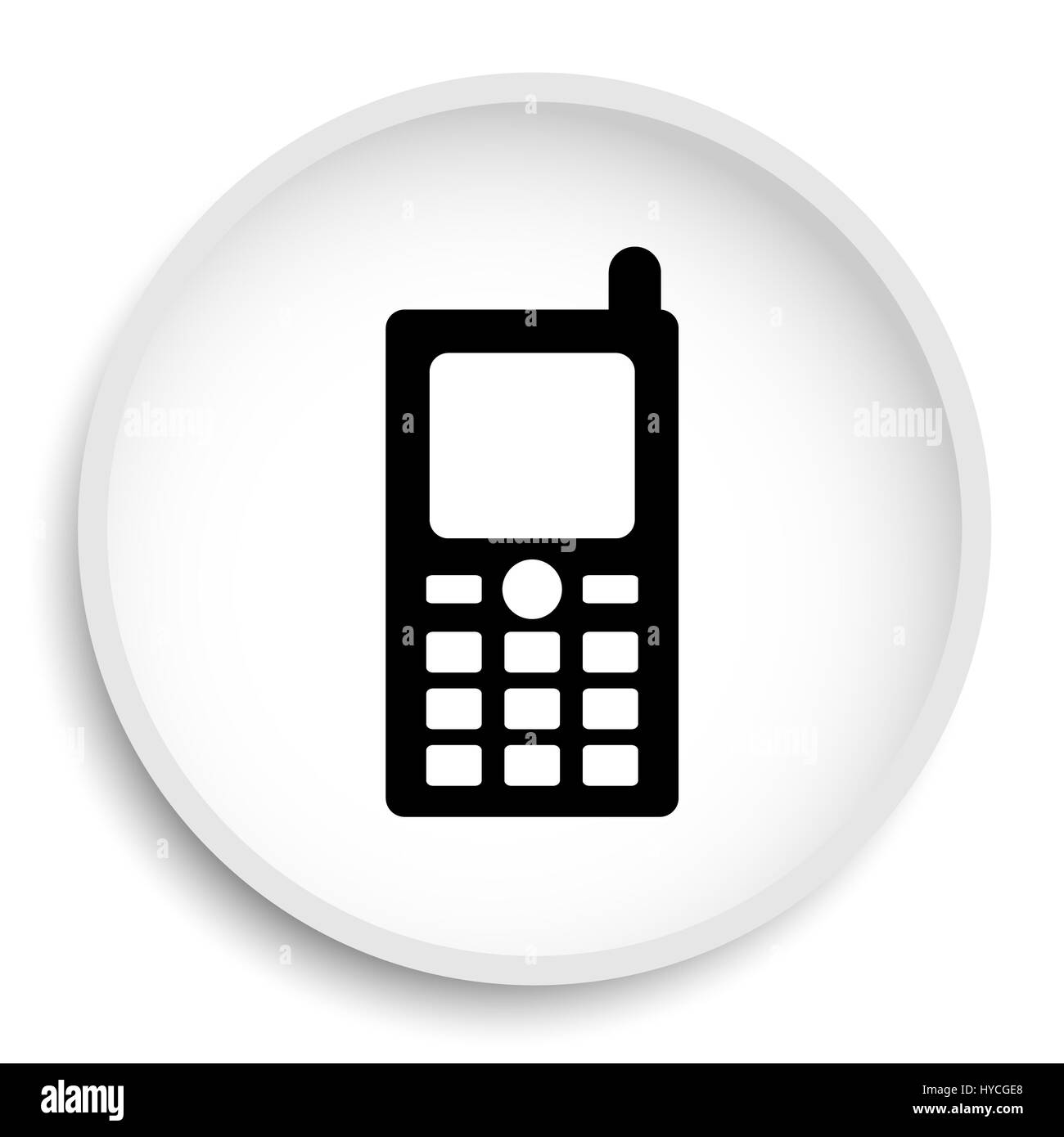 Mobile phone icon. Mobile phone website button on white background ...