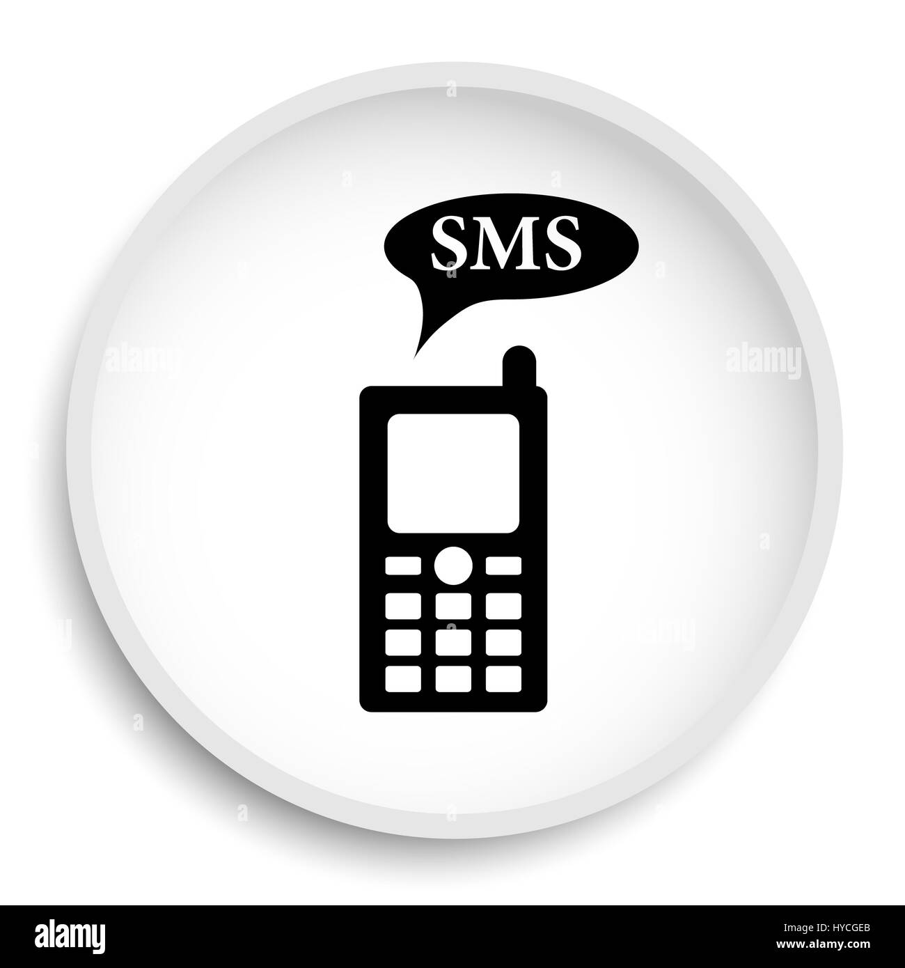 SMS icon. SMS website button on white background Stock Photo - Alamy