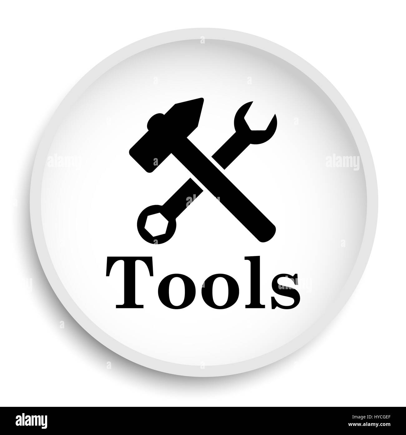 Tools icon. Tools website button on white background Stock Photo - Alamy