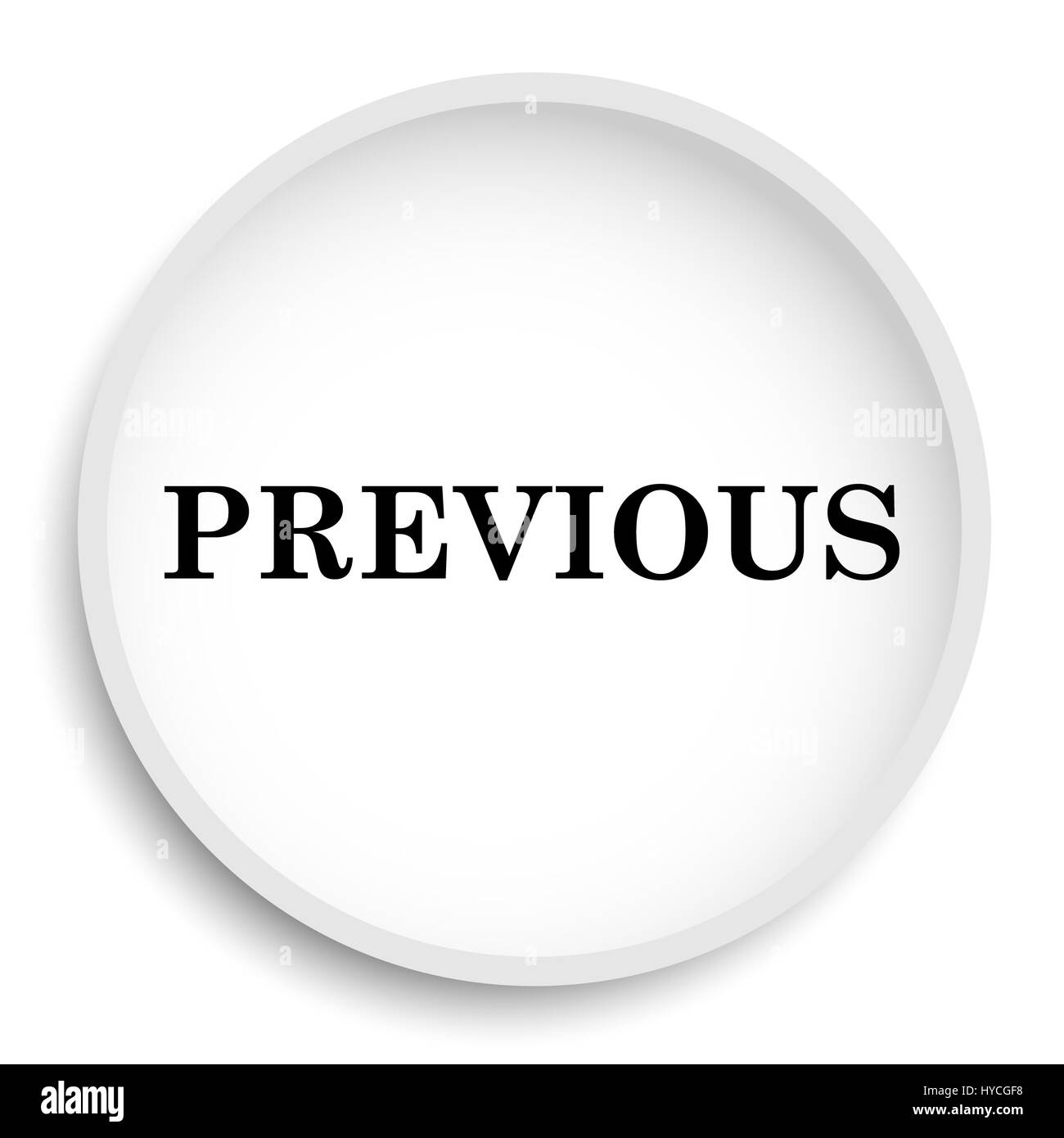 Previous icon. Previous website button on white background Stock Photo ...