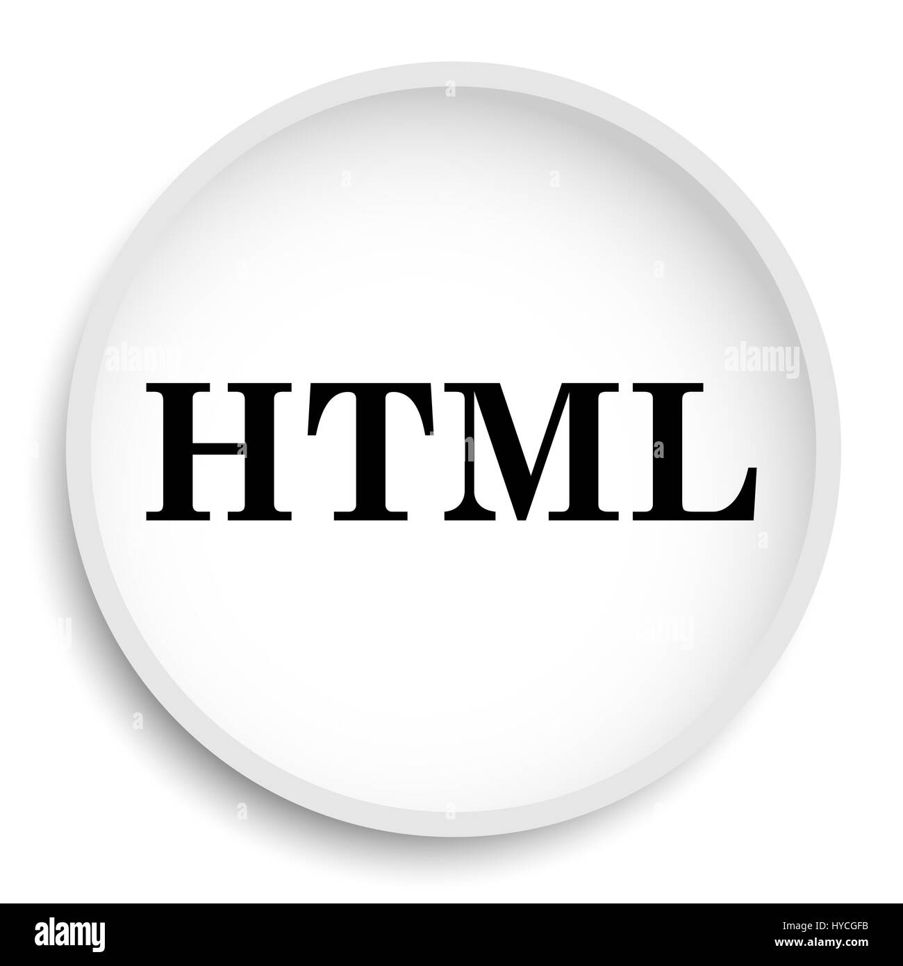 HTML icon. HTML website button on white background Stock Photo - Alamy