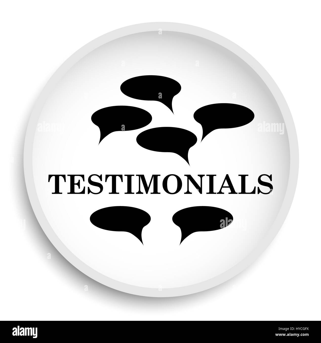Testimonials icon. Testimonials website button on white background ...