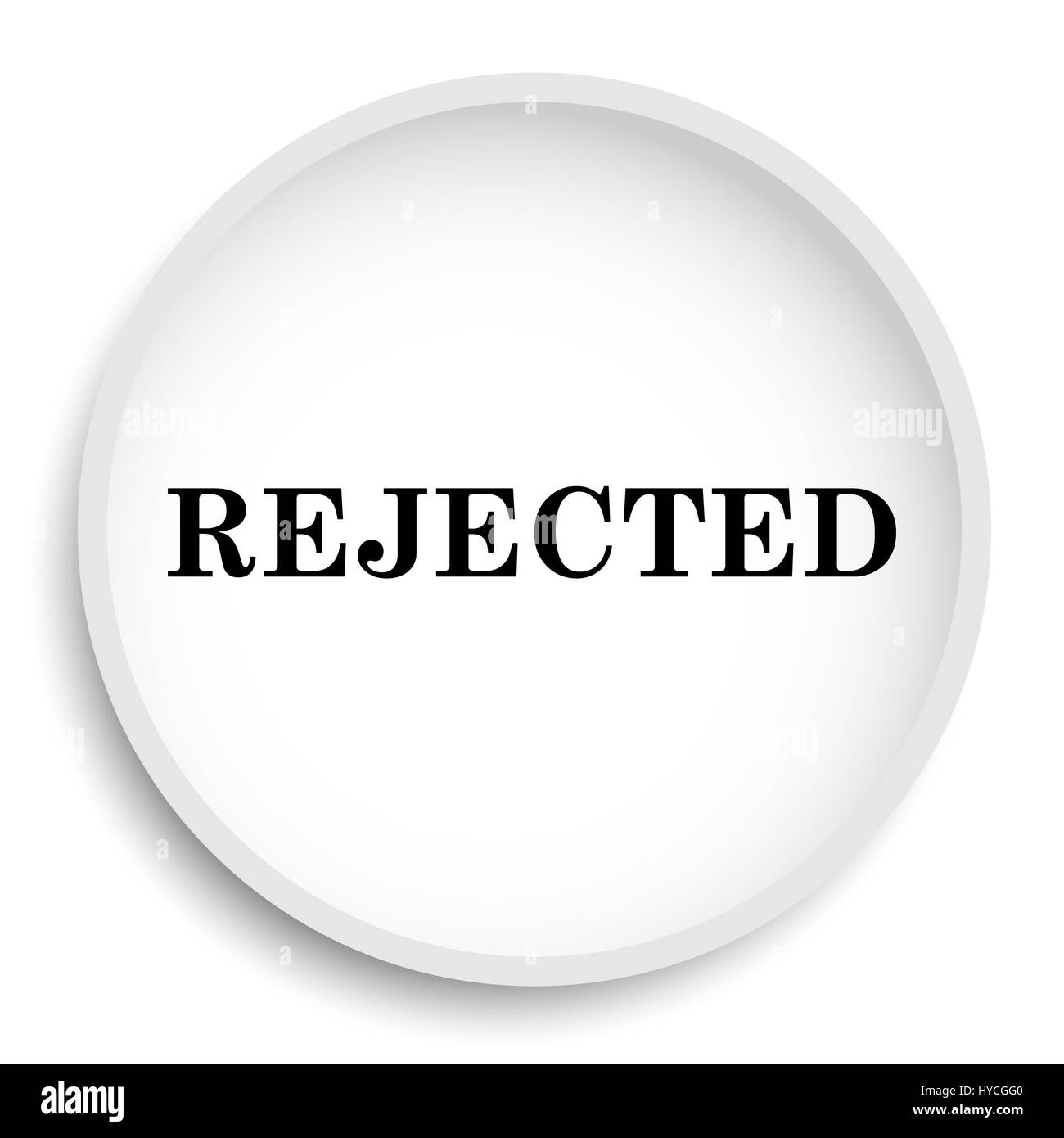 Rejected icon. Rejected website button on white background Stock Photo ...