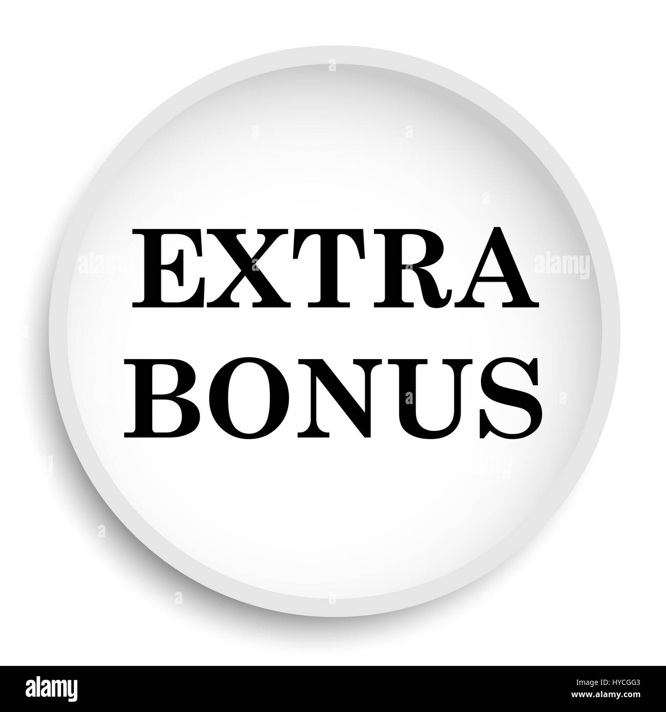 Extra bonus icon. Extra bonus website button on white background Stock ...