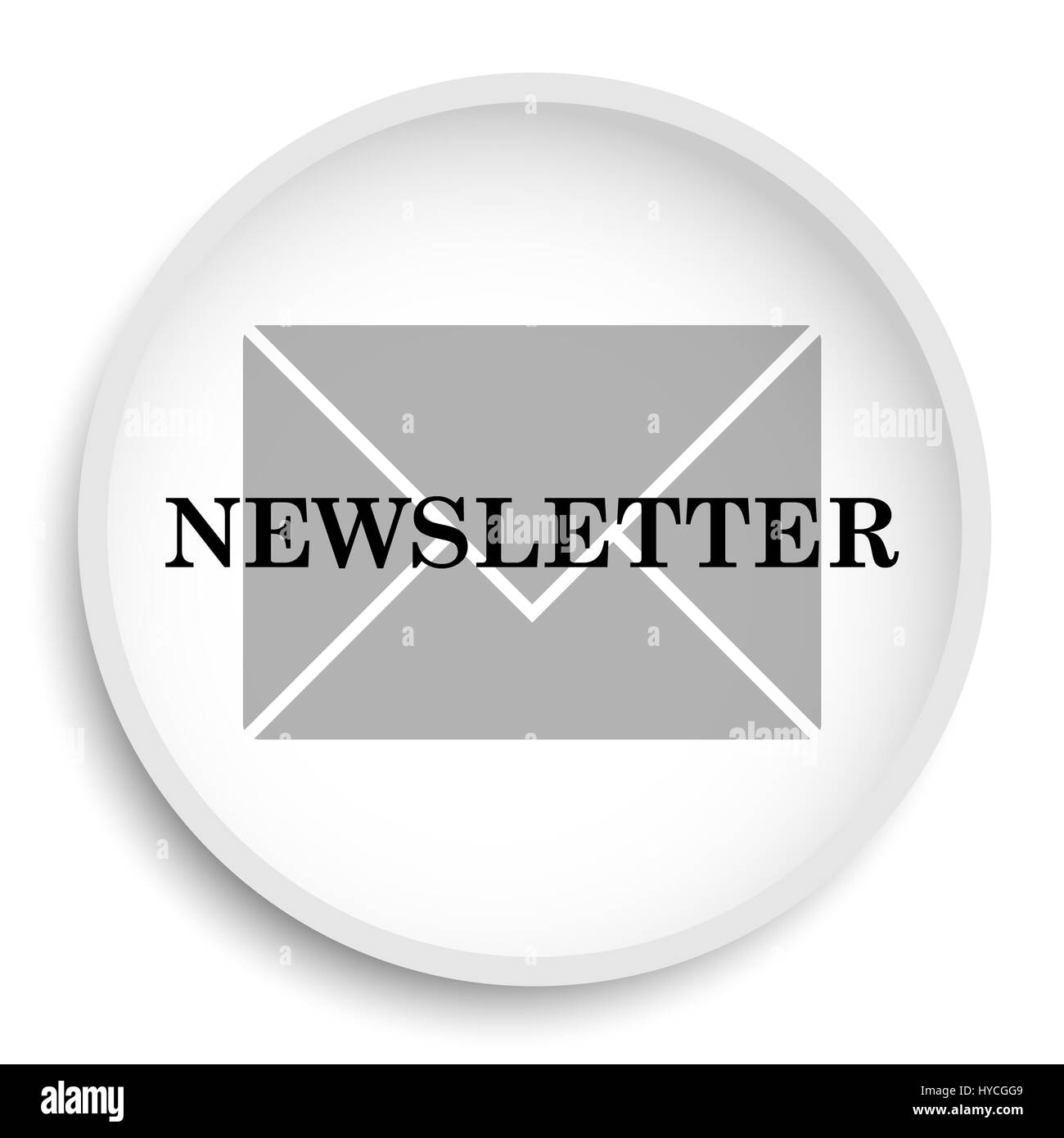 Newsletter icon. Newsletter website button on white background Stock ...