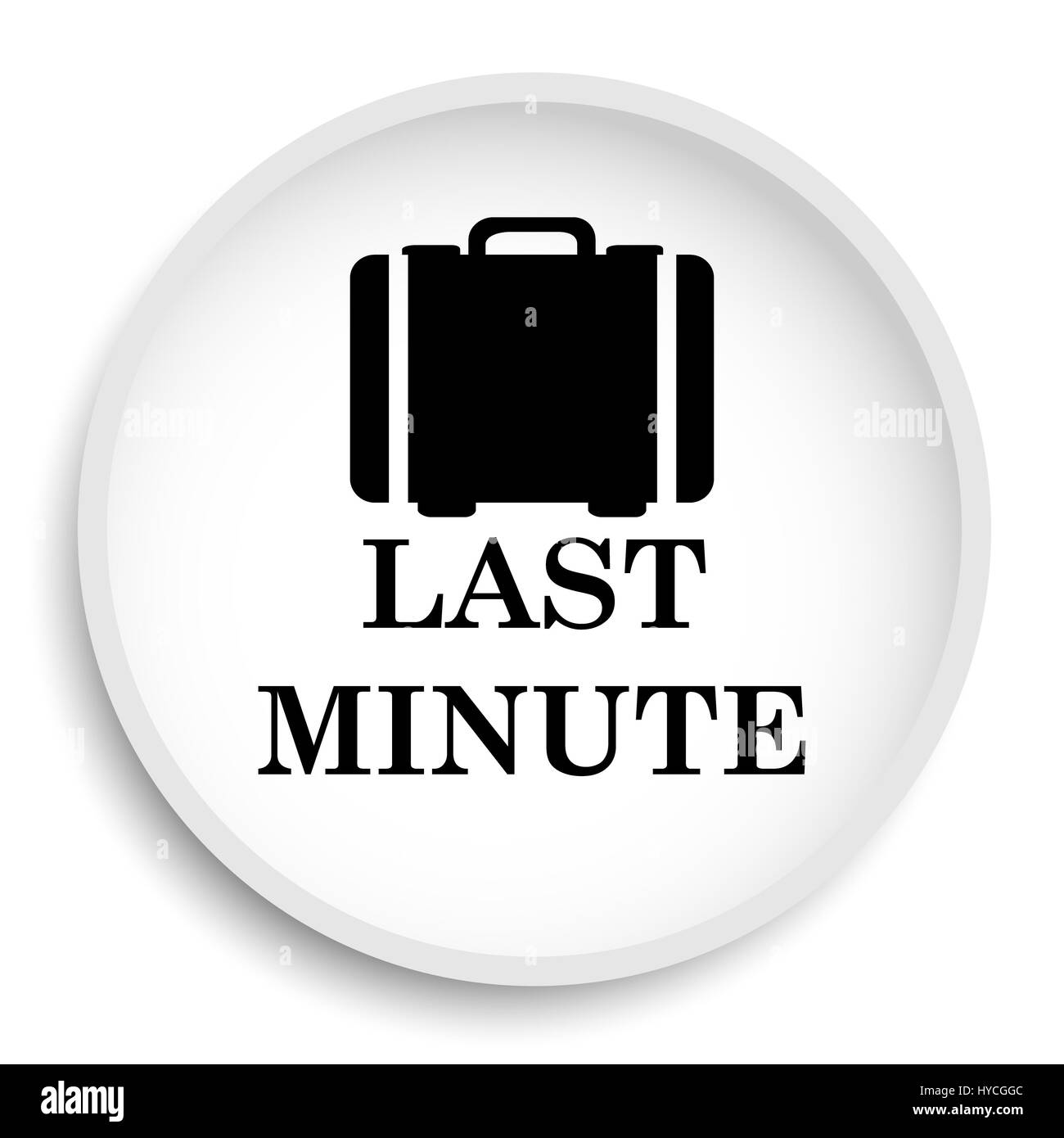 Last minute icon. Last minute website button on white background Stock ...