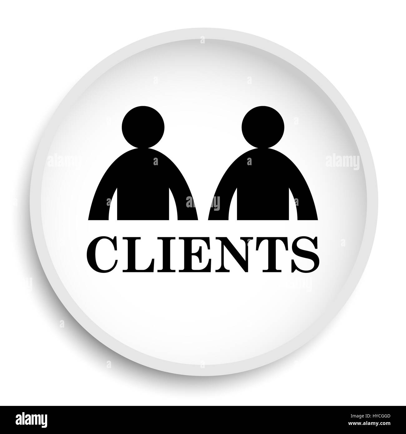 Clients icon. Clients website button on white background Stock Photo ...
