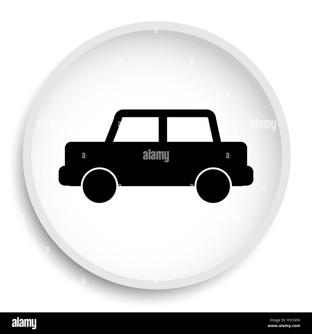Car icon. Car website button on white background Stock Photo - Alamy