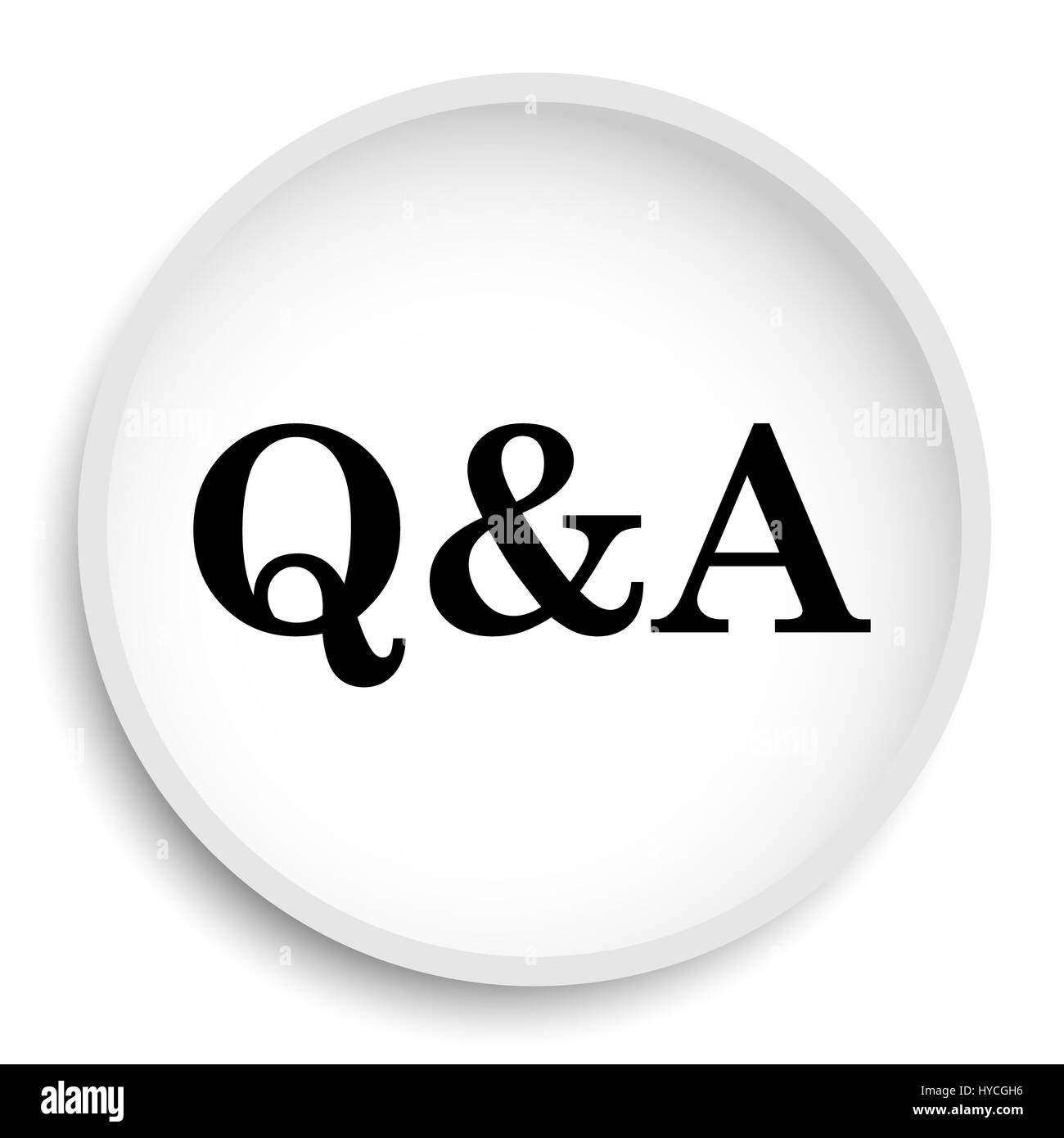 Q&A icon. Q&A website button on white background Stock Photo - Alamy