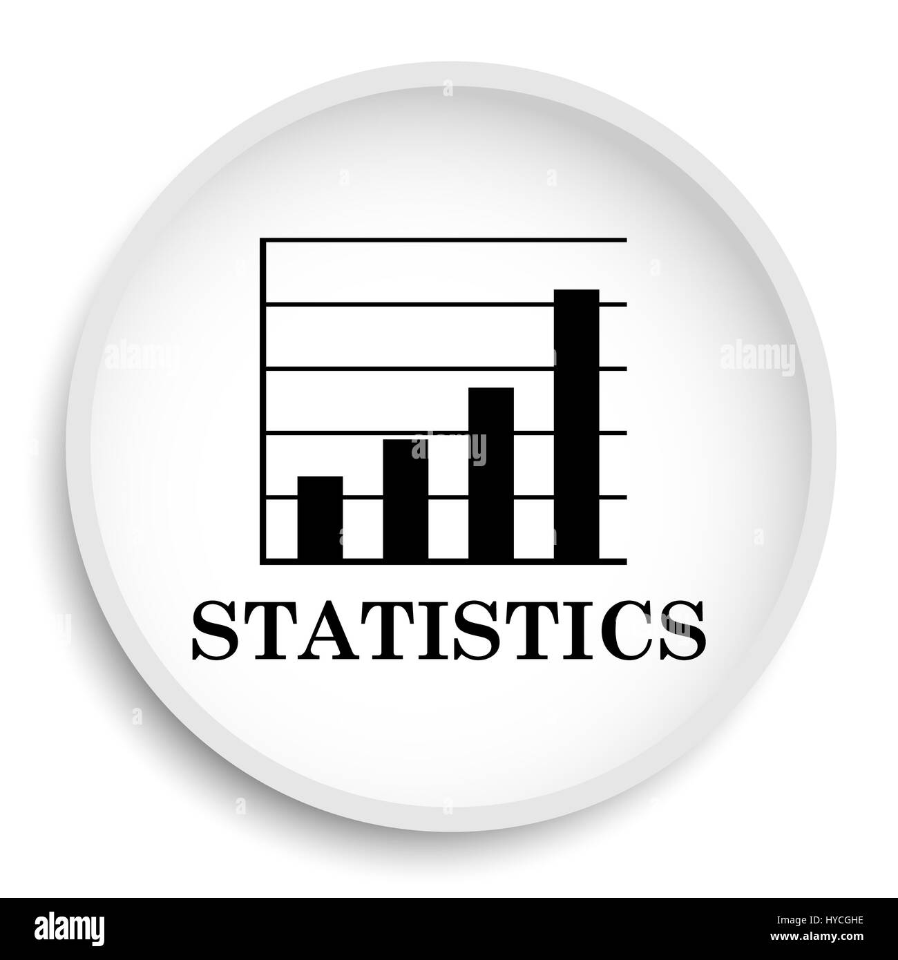 Statistics icon. Statistics website button on white background Stock ...