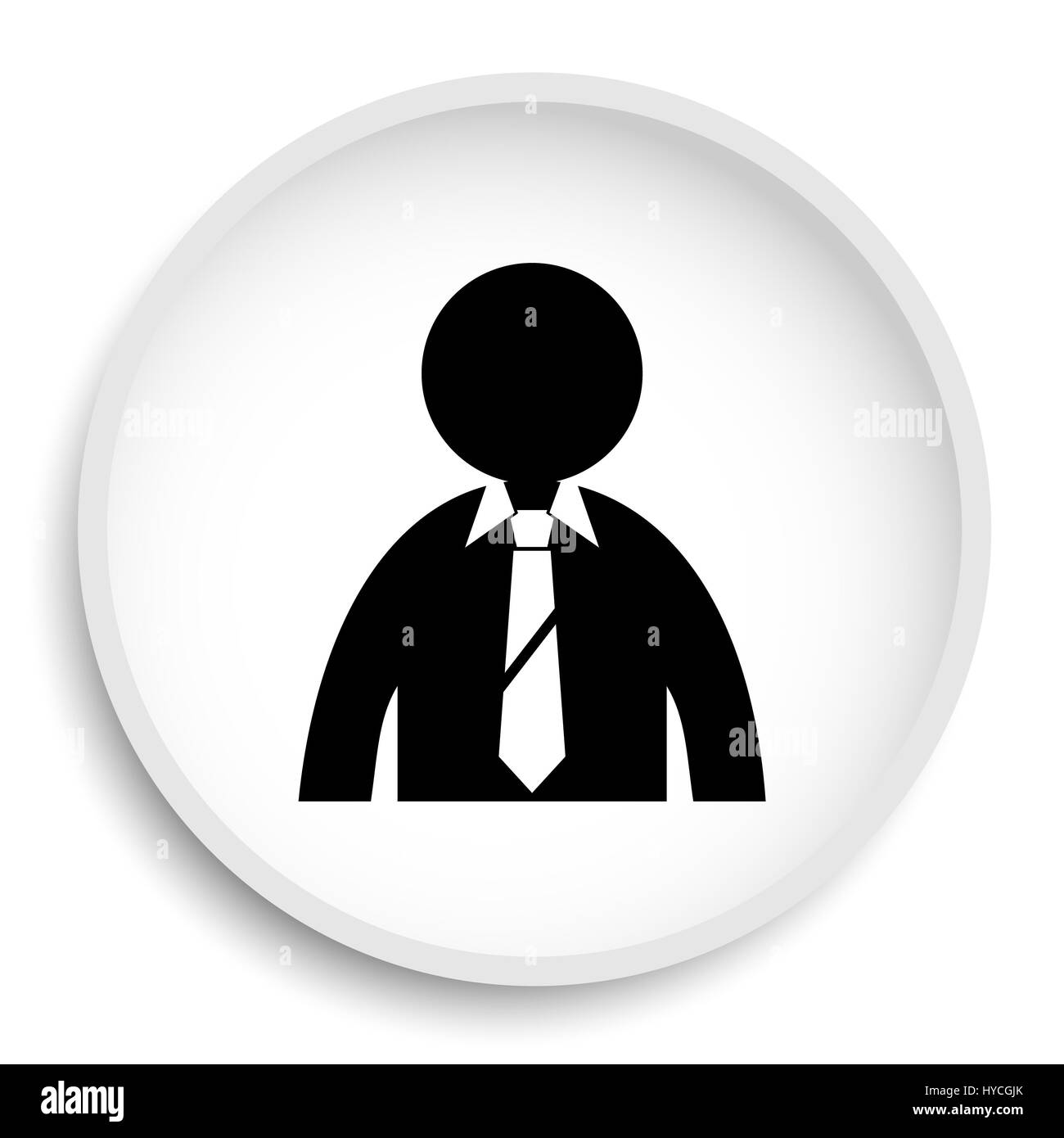 Business man icon. Business man website button on white background ...