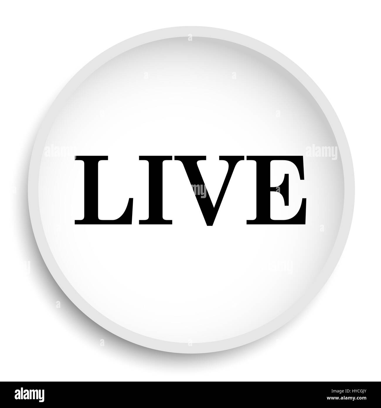 Live icon. Live website button on white background Stock Photo - Alamy