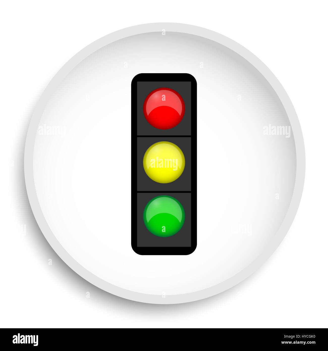 Traffic light icon. Traffic light website button on white background ...
