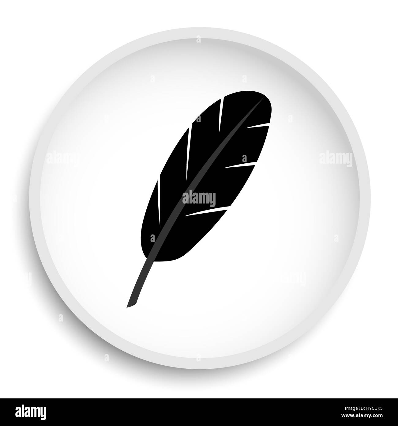 Feather icon. Feather website button on white background Stock Photo ...
