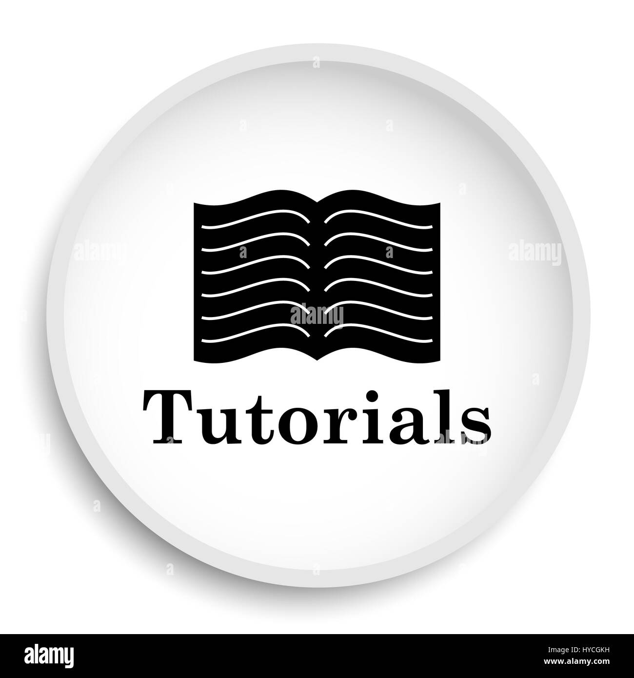 Tutorials icon. Tutorials website button on white background Stock ...