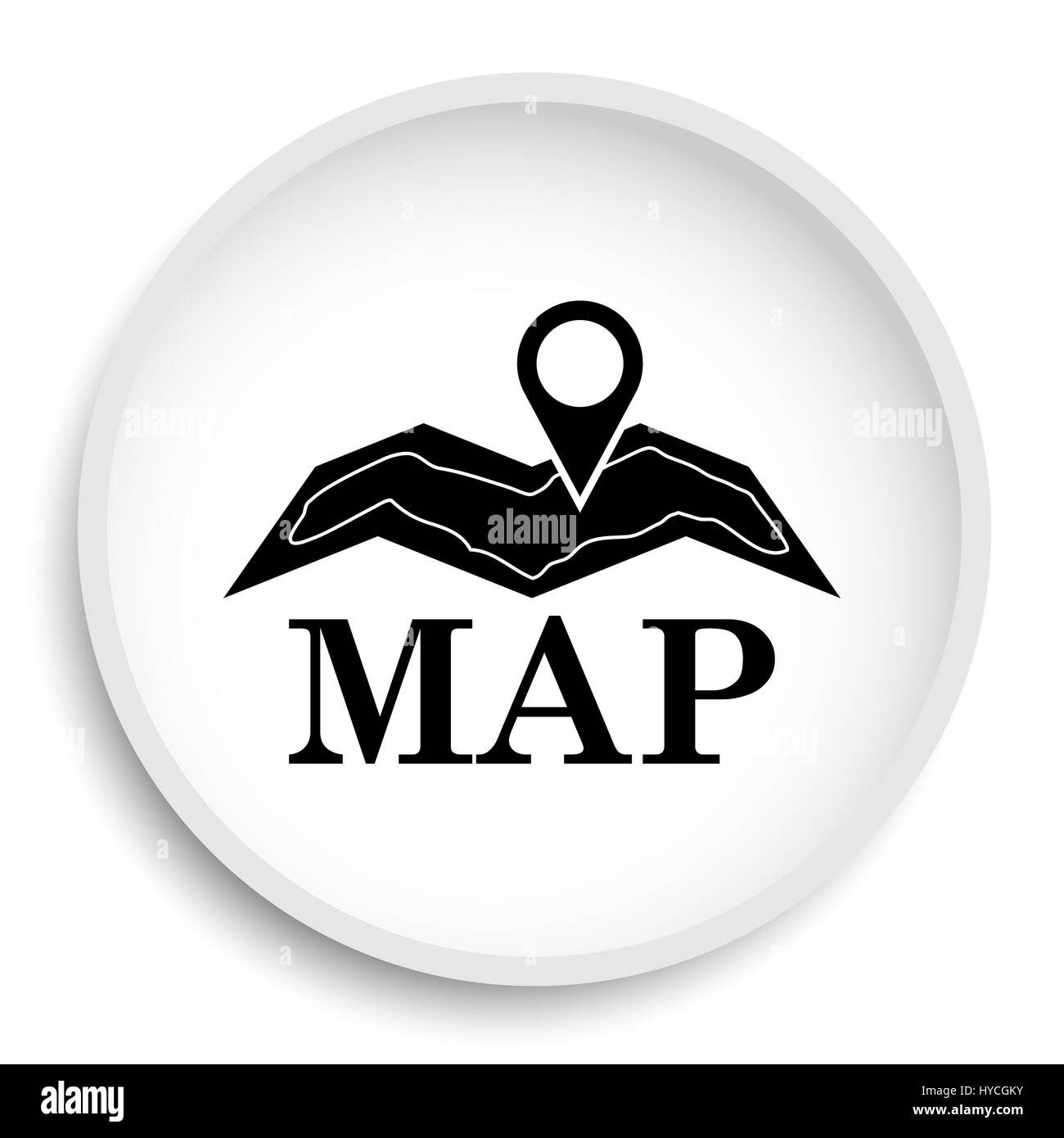 Map icon. Map website button on white background Stock Photo - Alamy
