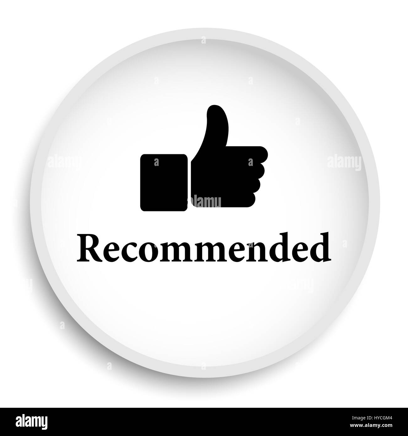 Recommended icon. Recommended website button on white background Stock ...
