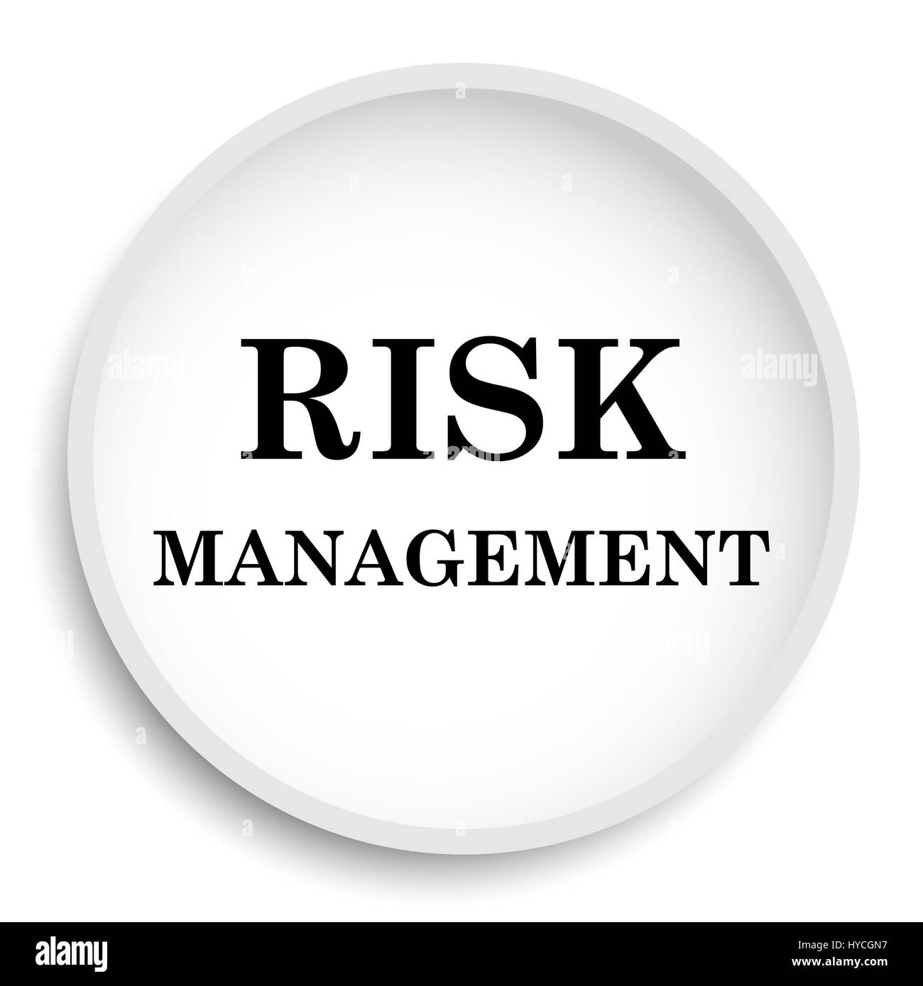 Risk management icon. Risk management website button on white ...