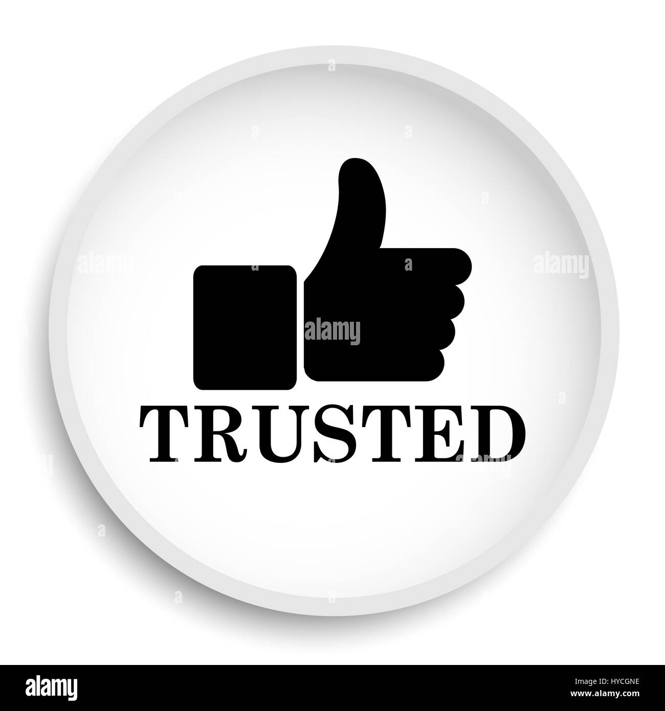 Trusted icon. Trusted website button on white background Stock Photo ...