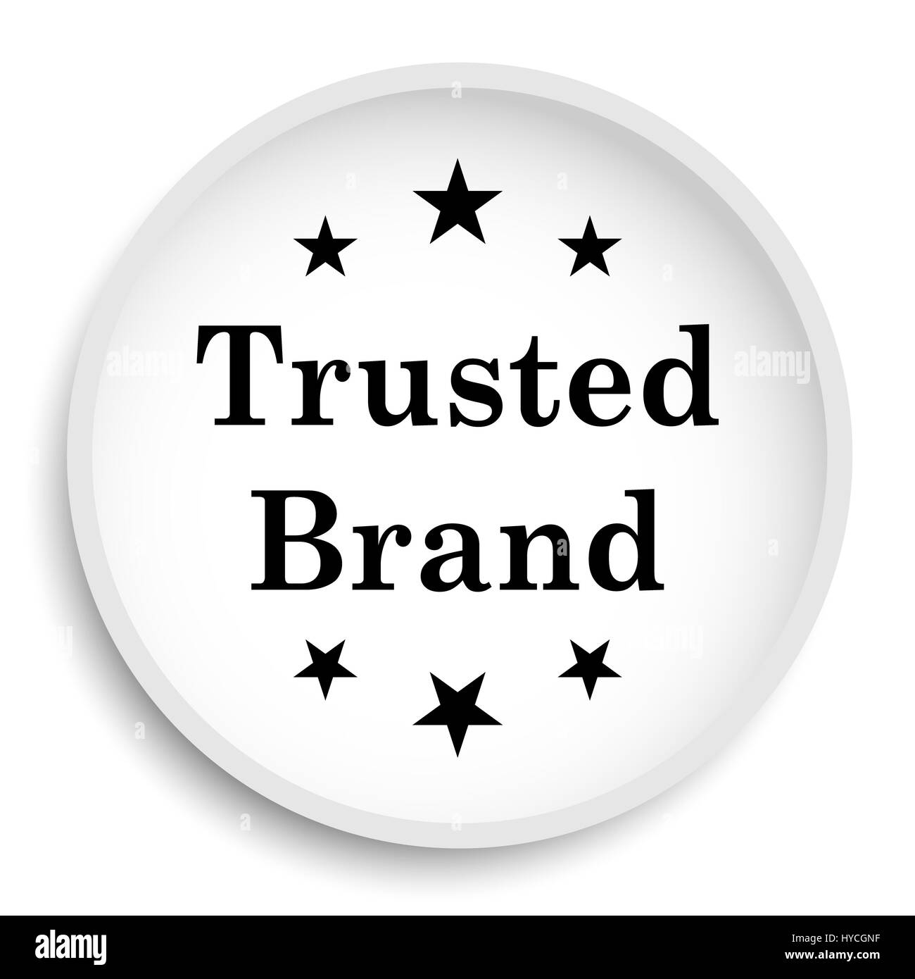 Trusted brand icon. Trusted brand website button on white background ...