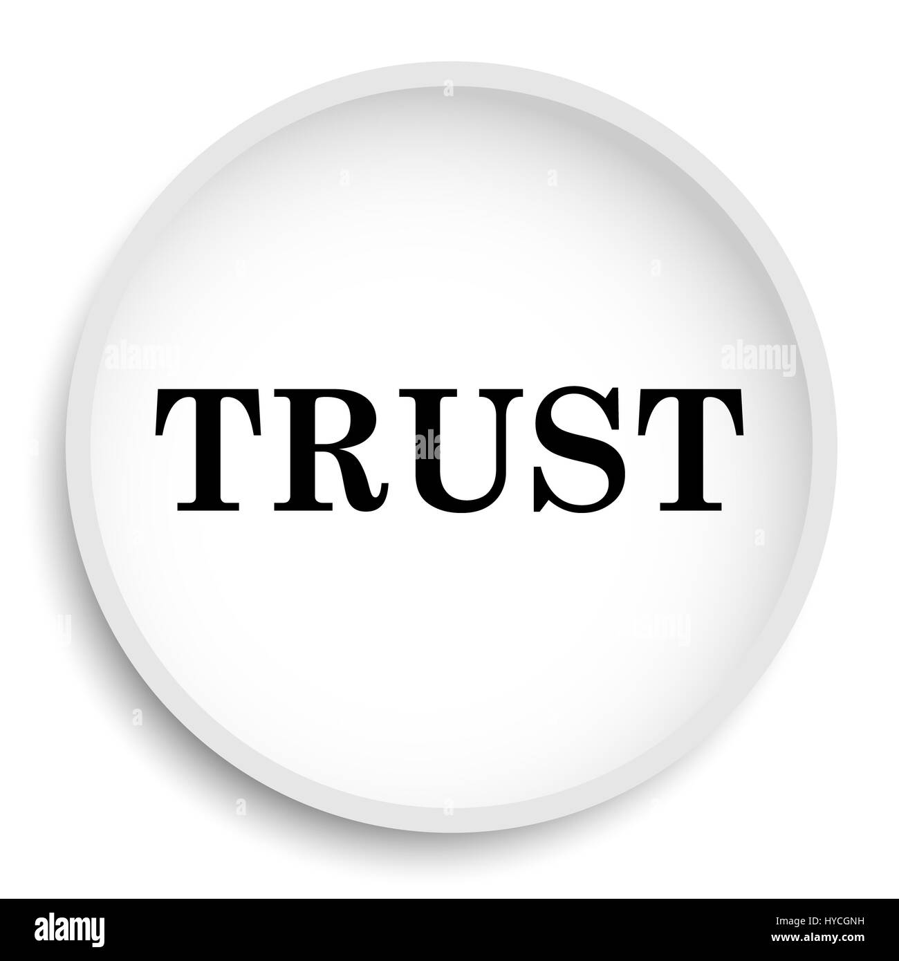 Trust icon. Trust website button on white background Stock Photo - Alamy