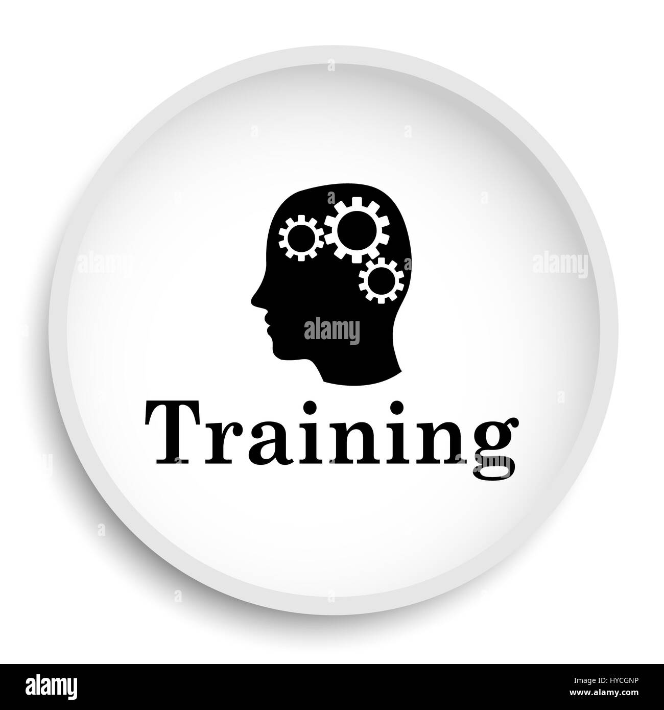 Training icon. Training website button on white background Stock Photo ...