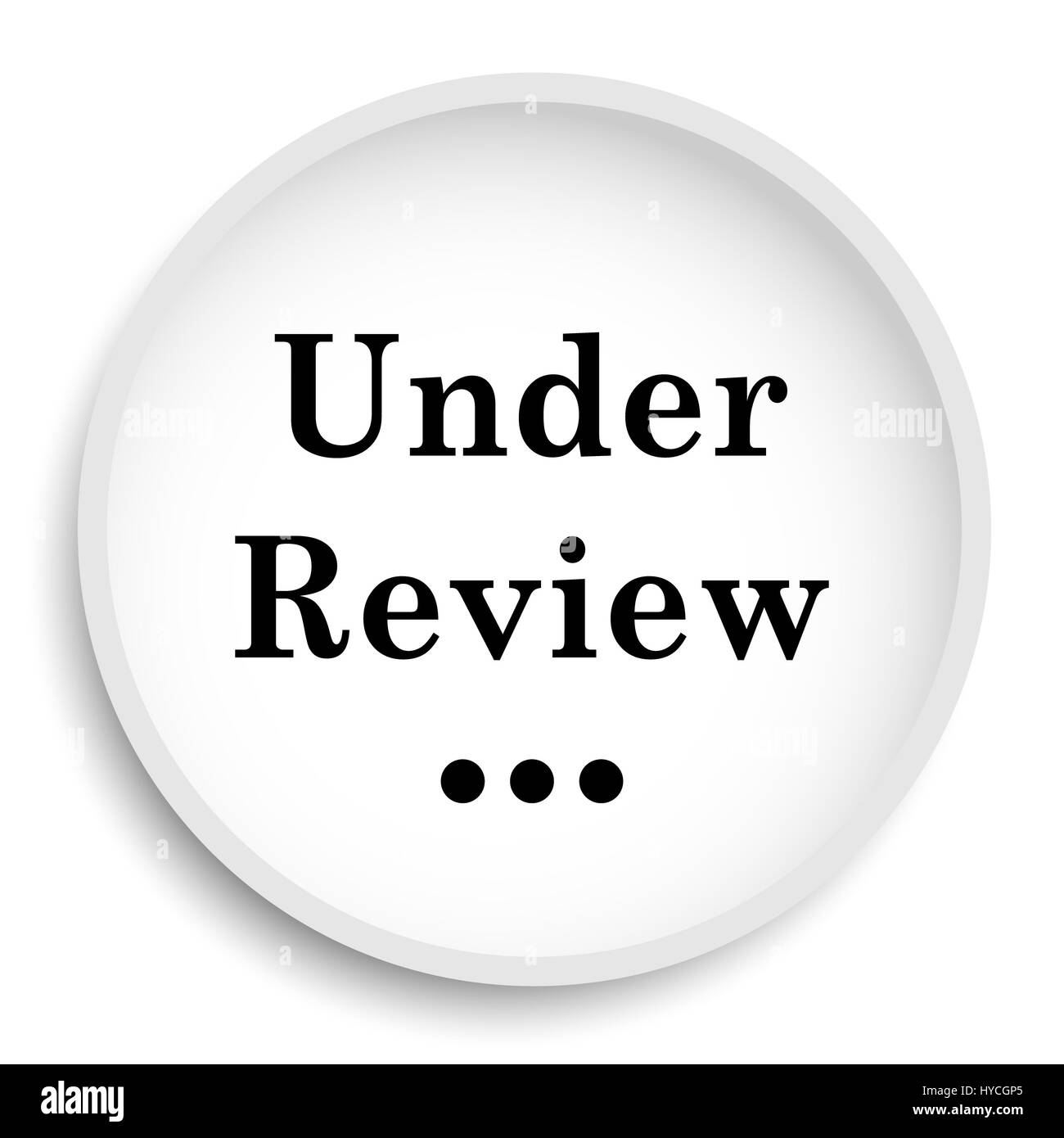 Under review icon. Under review website button on white background ...