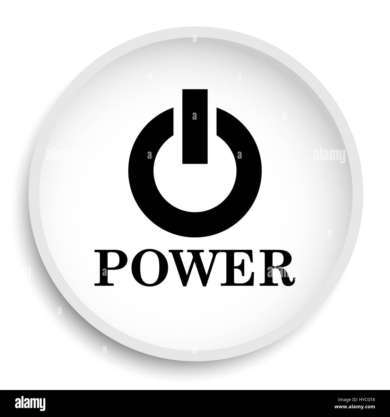 Power button icon. Power button website button on white background ...