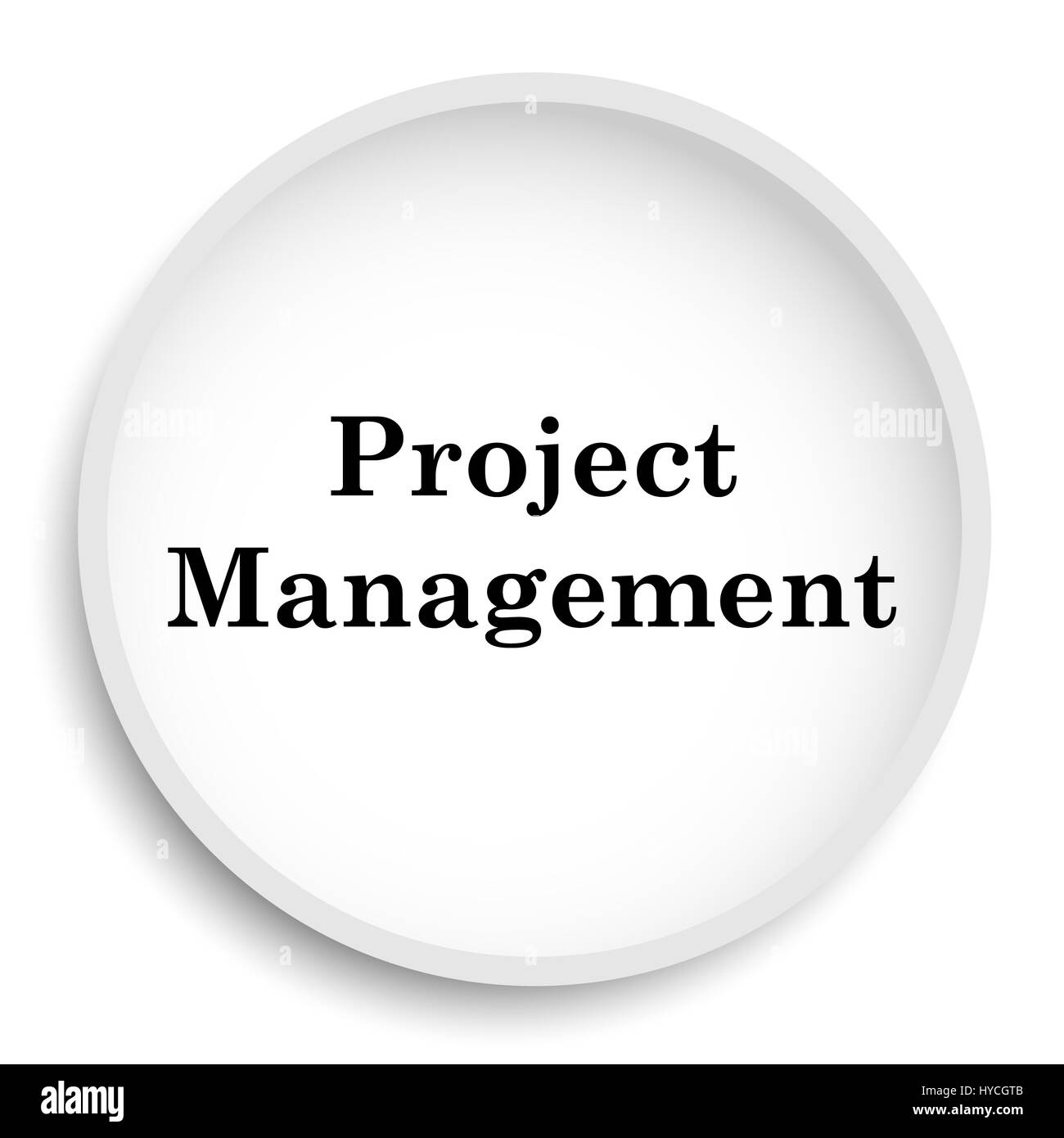 Project management icon. Project management website button on white ...