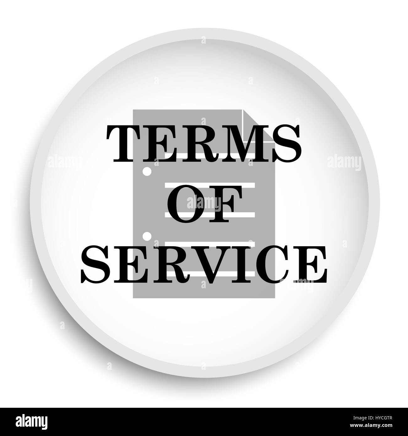 Terms of service icon. Terms of service website button on white ...