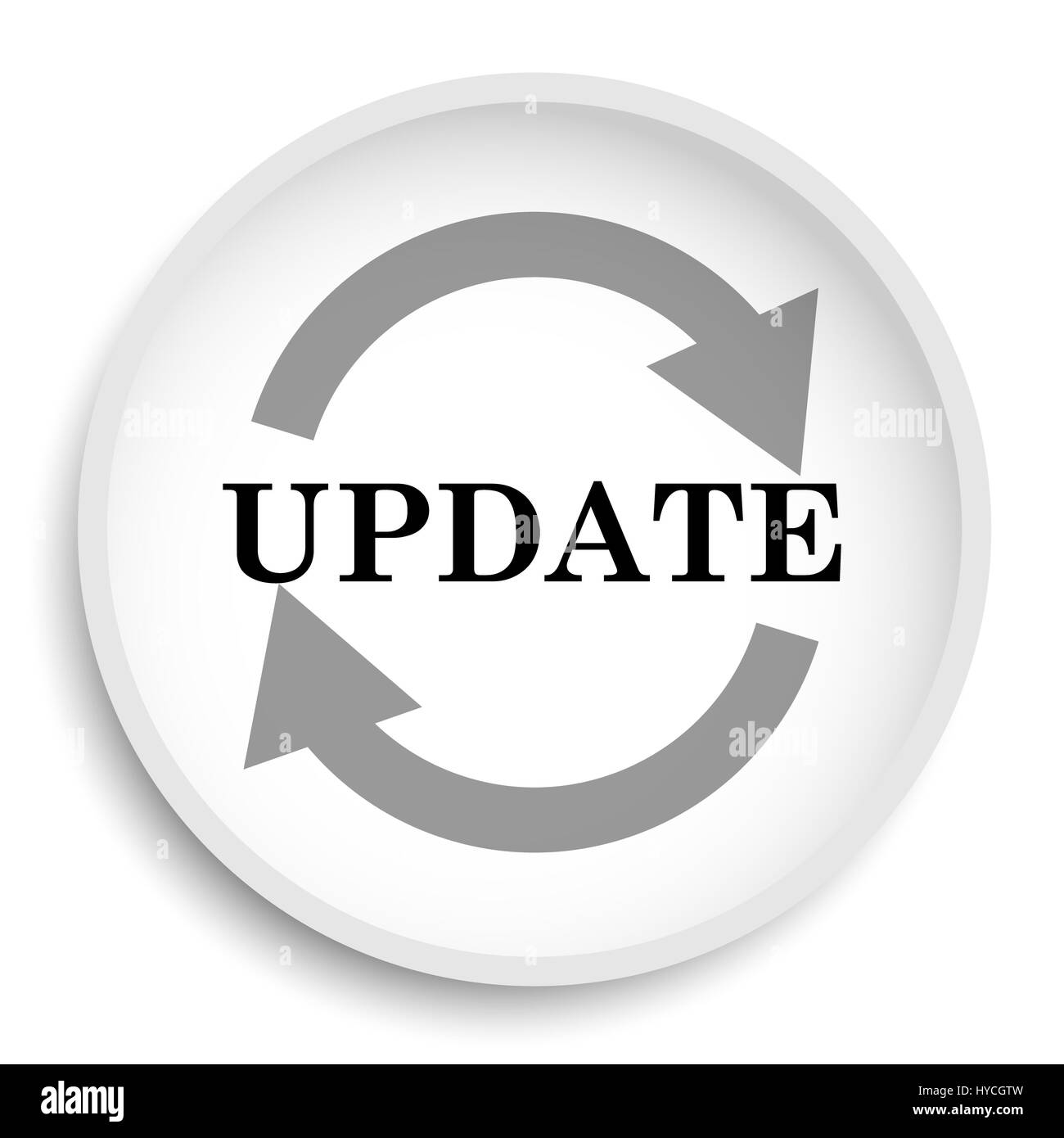 Update icon. Update website button on white background Stock Photo - Alamy