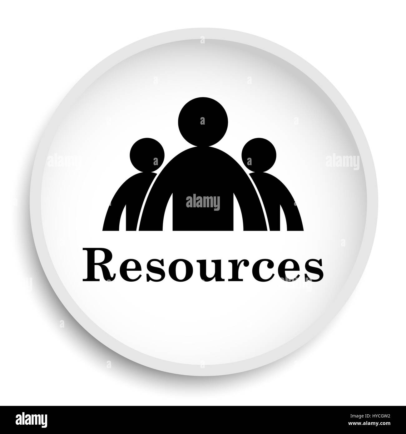 Resources icon. Resources website button on white background Stock ...
