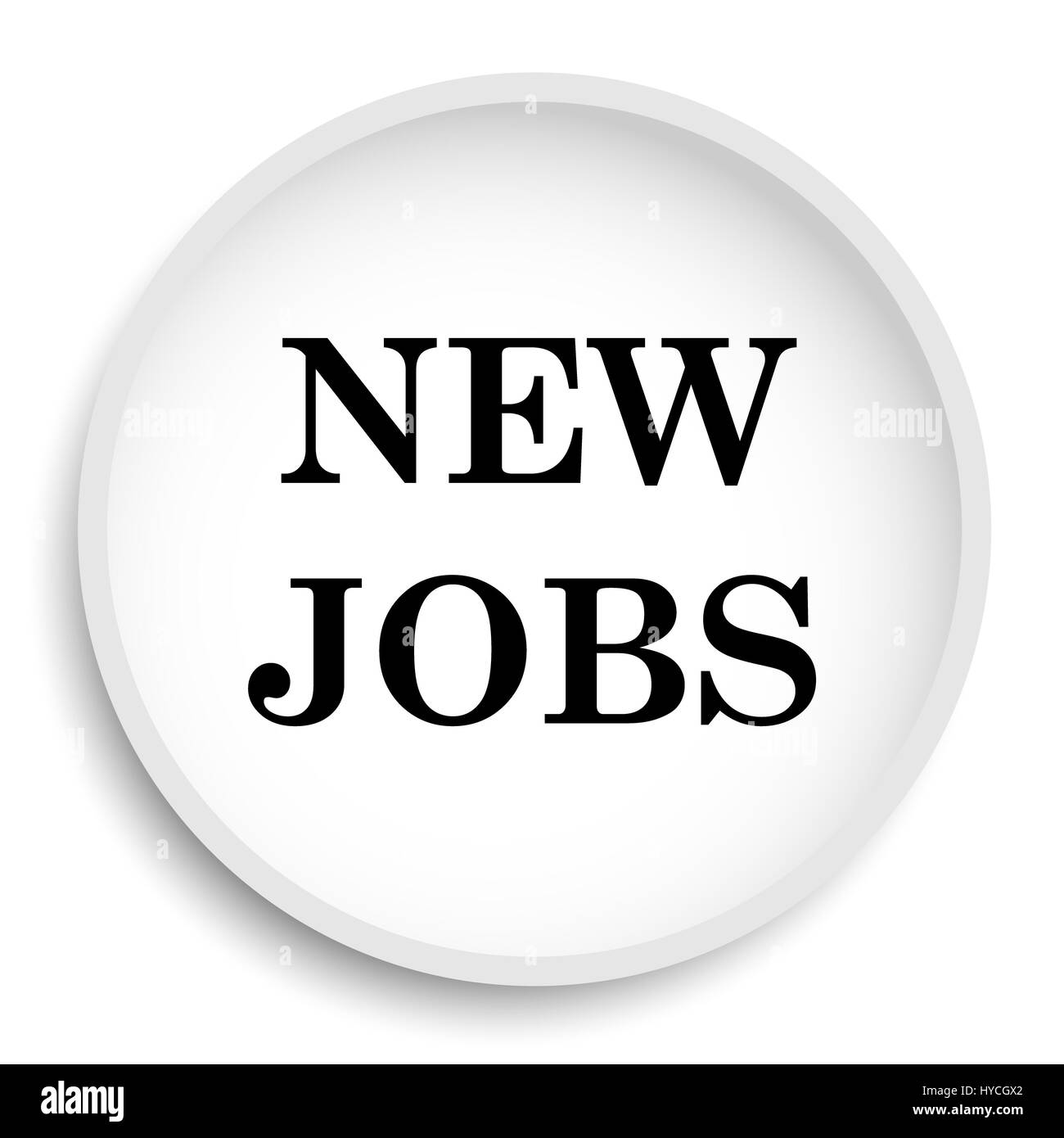 New jobs icon. New jobs website button on white background Stock Photo ...