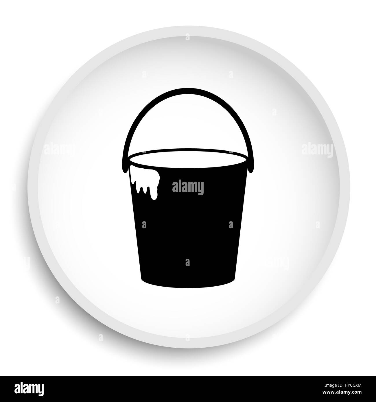 Bucket icon. Bucket website button on white background Stock Photo - Alamy