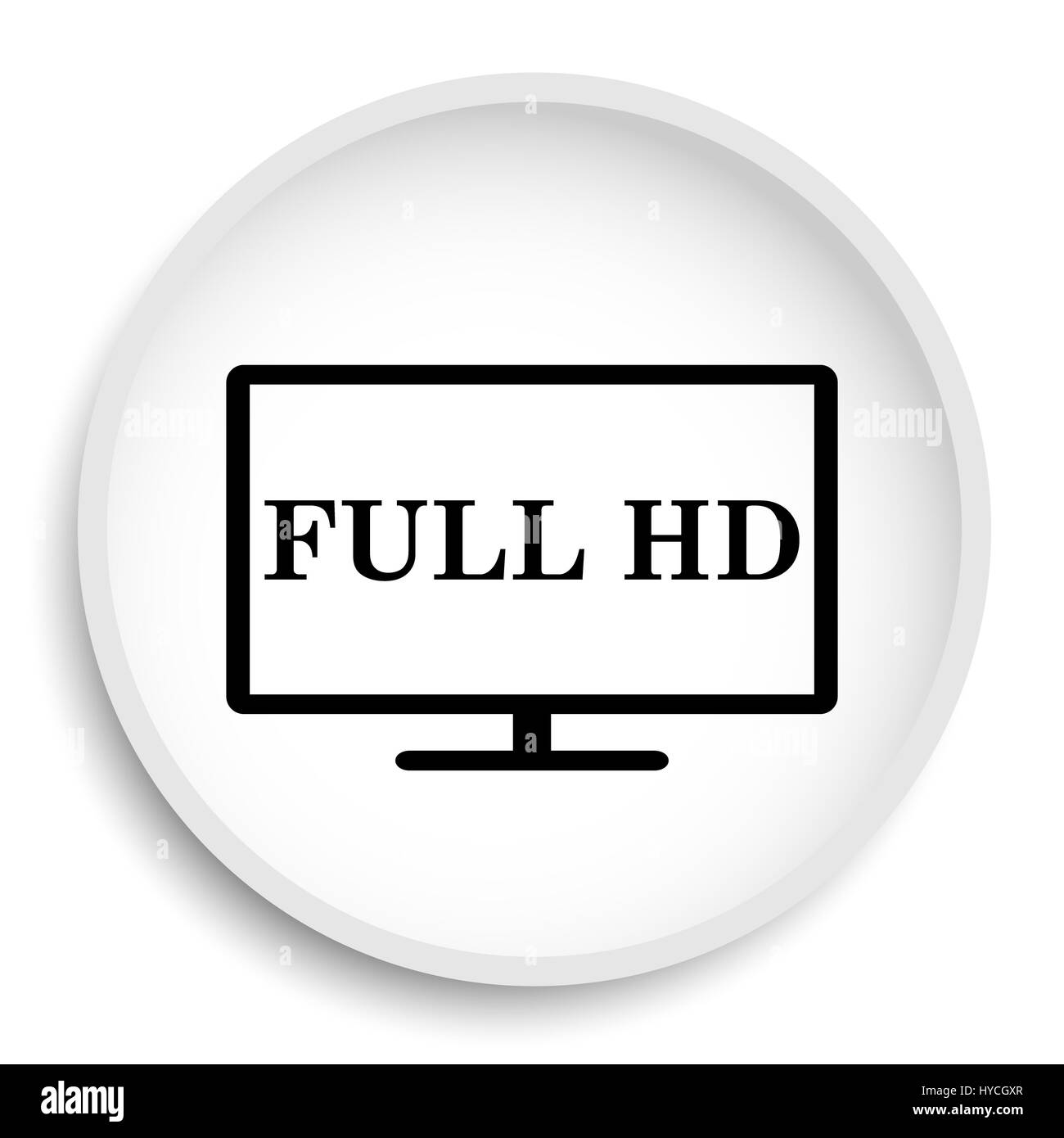 Full HD icon. Full HD website button on white background Stock Photo ...