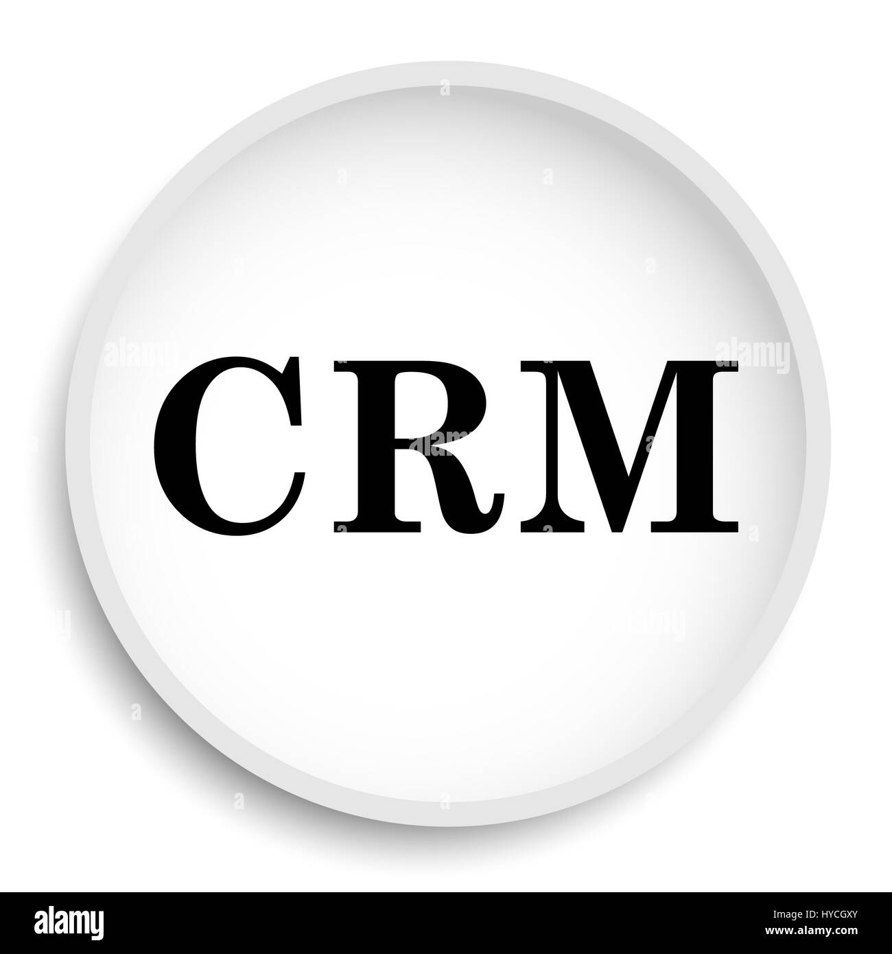 CRM icon. CRM website button on white background Stock Photo - Alamy