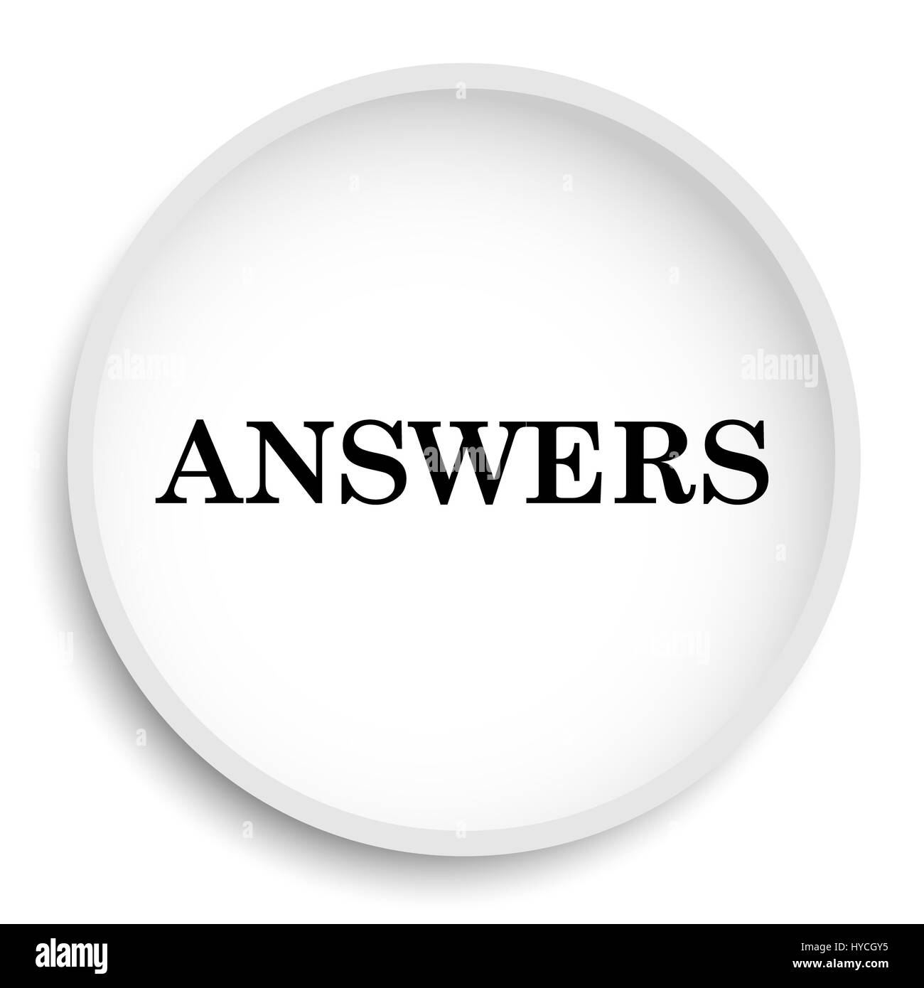 Answers icon. Answers website button on white background Stock Photo ...