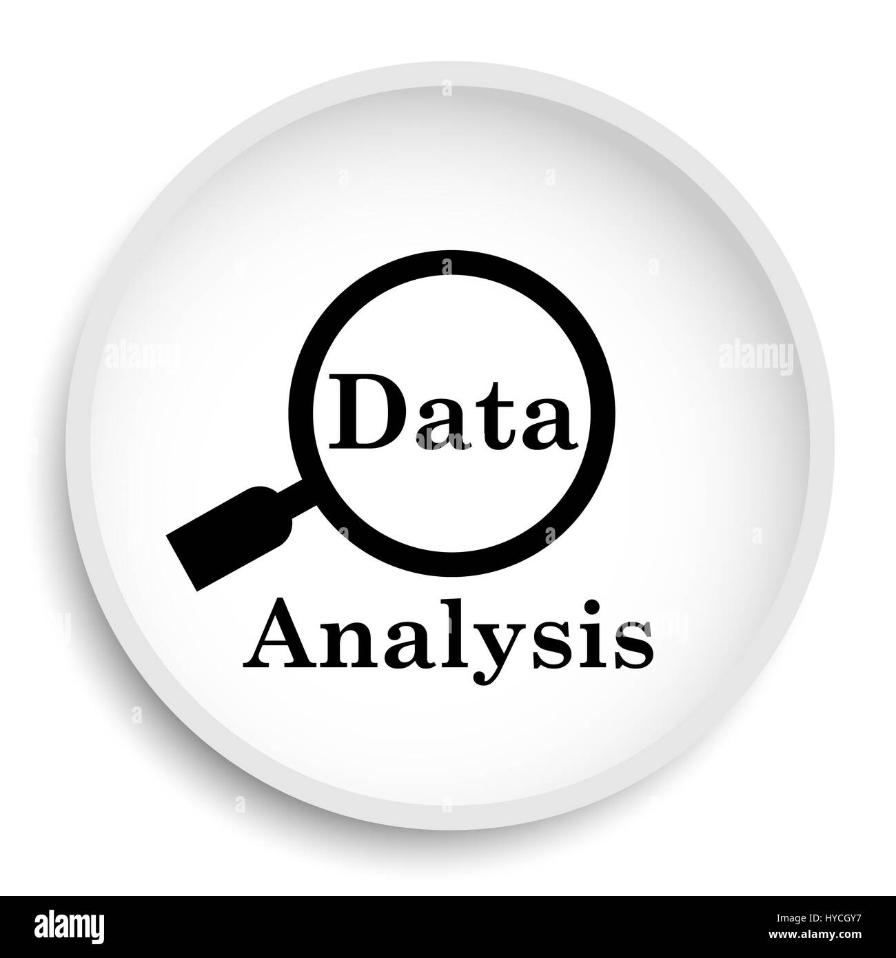 Data analysis icon. Data analysis website button on white background ...